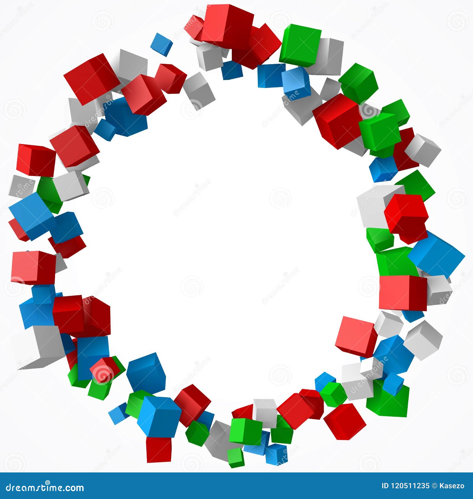 Ring of Cubes, 3d Style Vector Illustration Stock Vector - Illustration ...