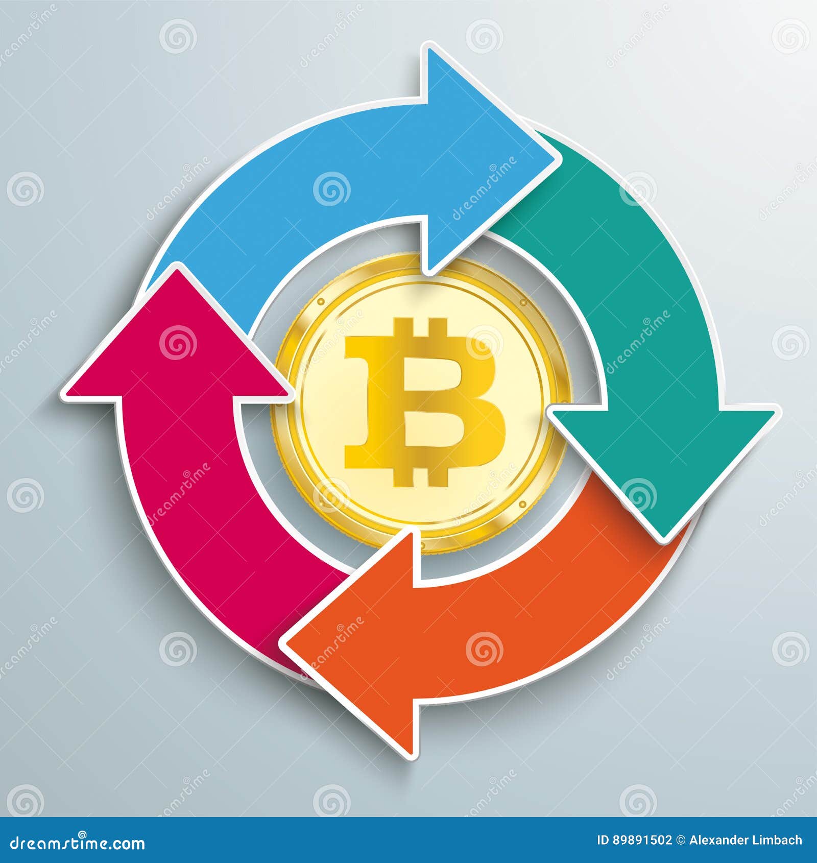 Ring Of Arrows Infographic. Chart Template For Presentation 7 Op ...