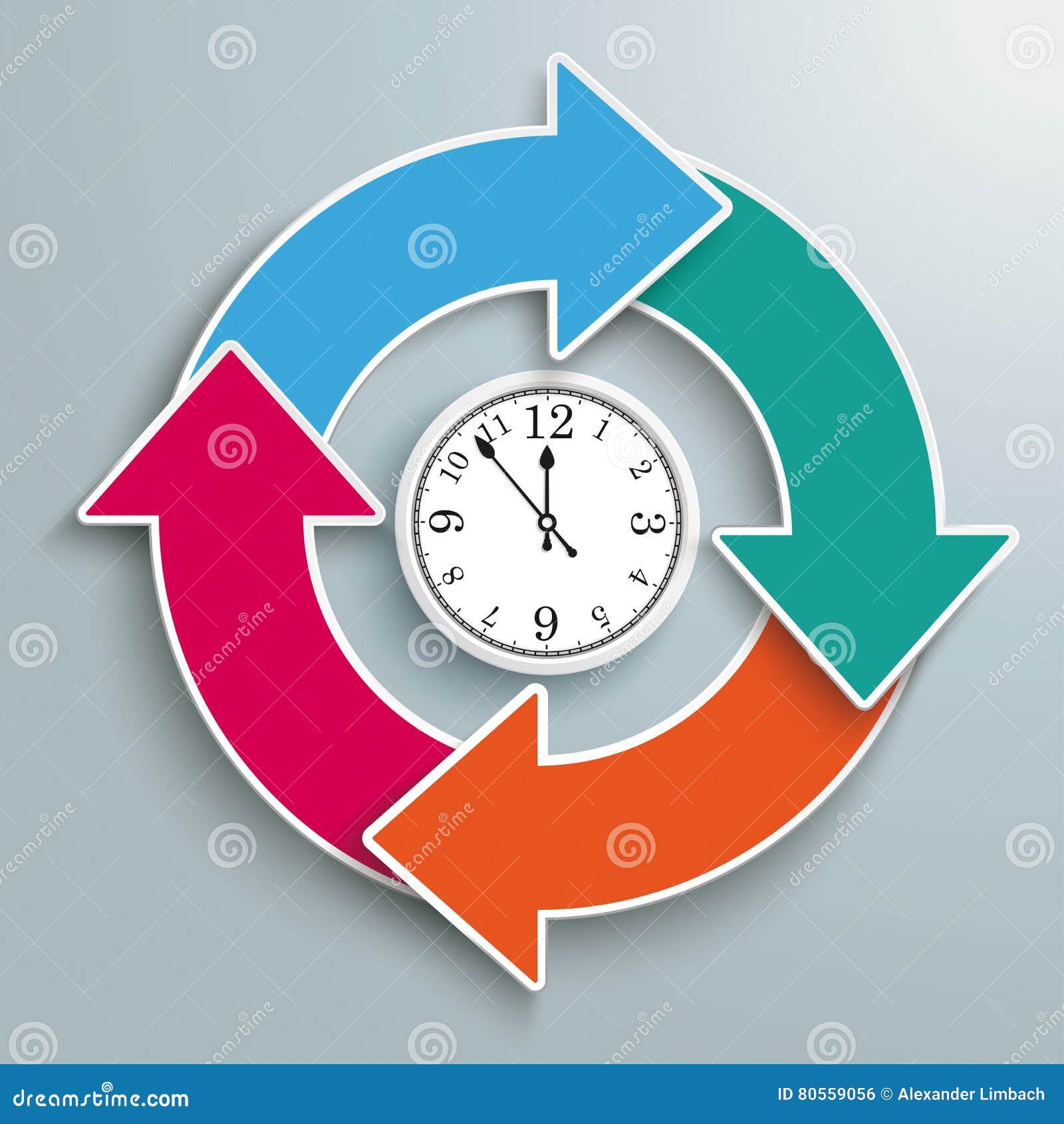 Ring Cycle Arrows Infographic Clock Ilustración del Vector ...