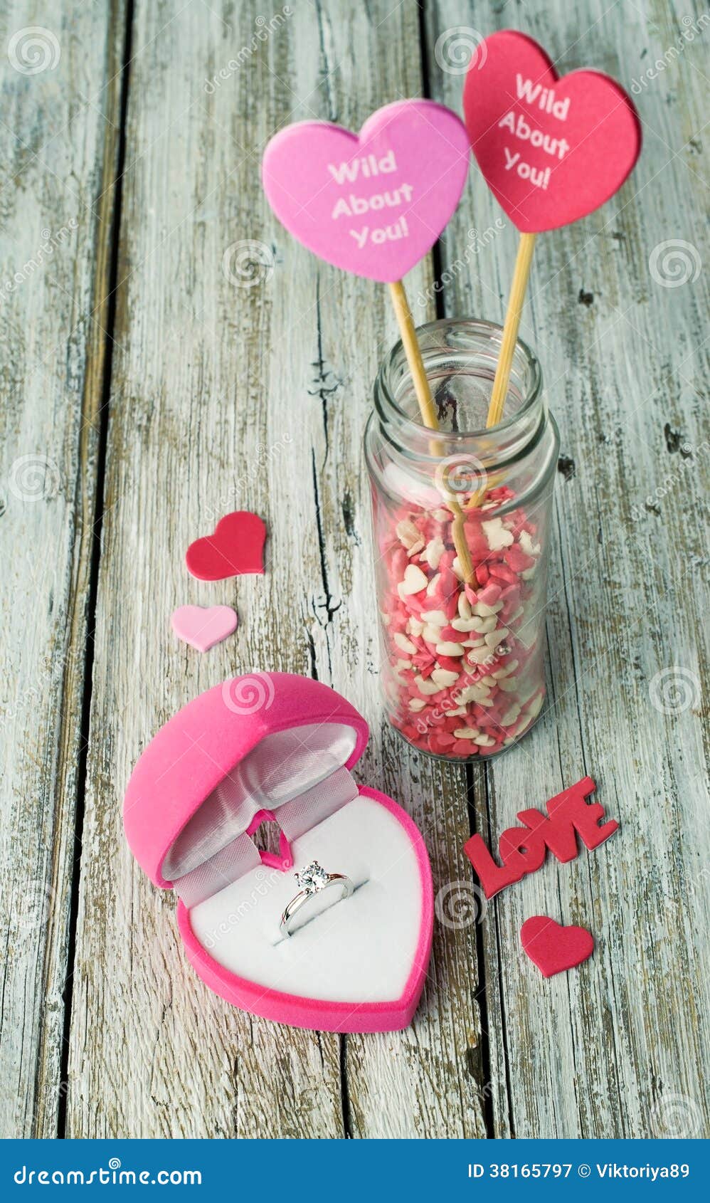 Ring with Diamond in Heart Shaped Box Stock Image - Image of ring ...