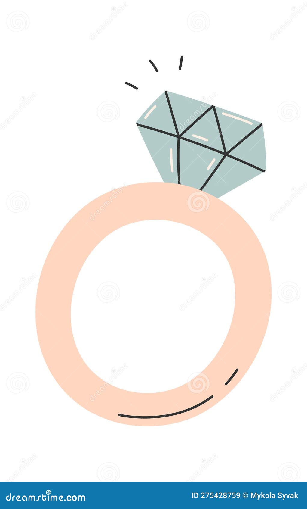 Ring with Diamond stock vector. Illustration of wedding - 275428759