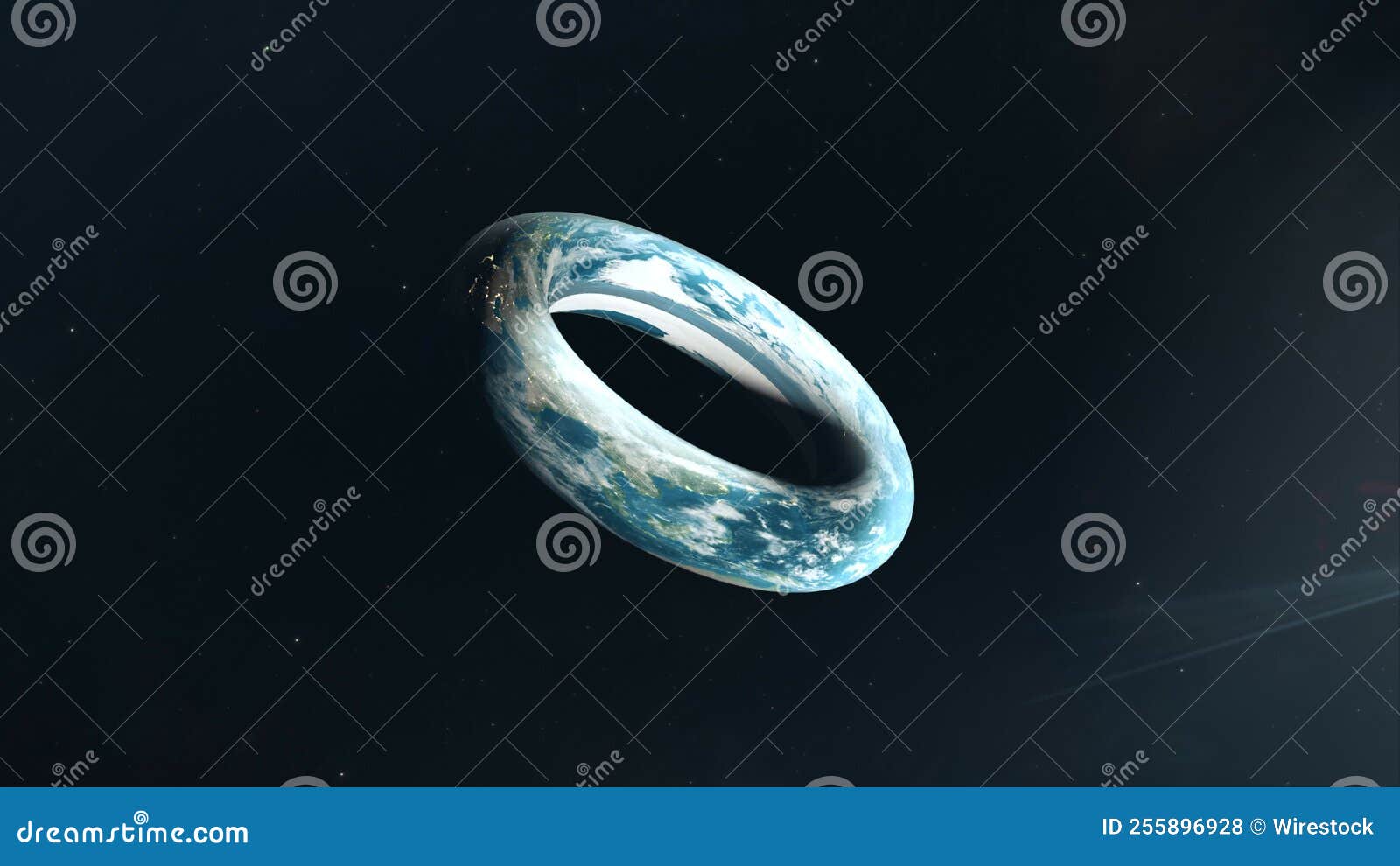 Planet Earth in the Shape of a Torus Stock Footage - Video of ...