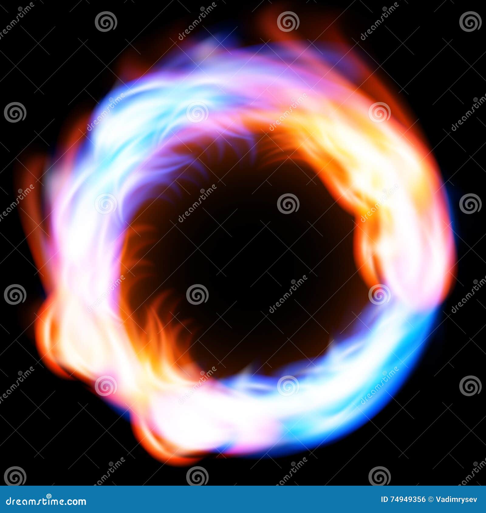 Ring of Fire in Black Background Stock Vector - Illustration of circle ...