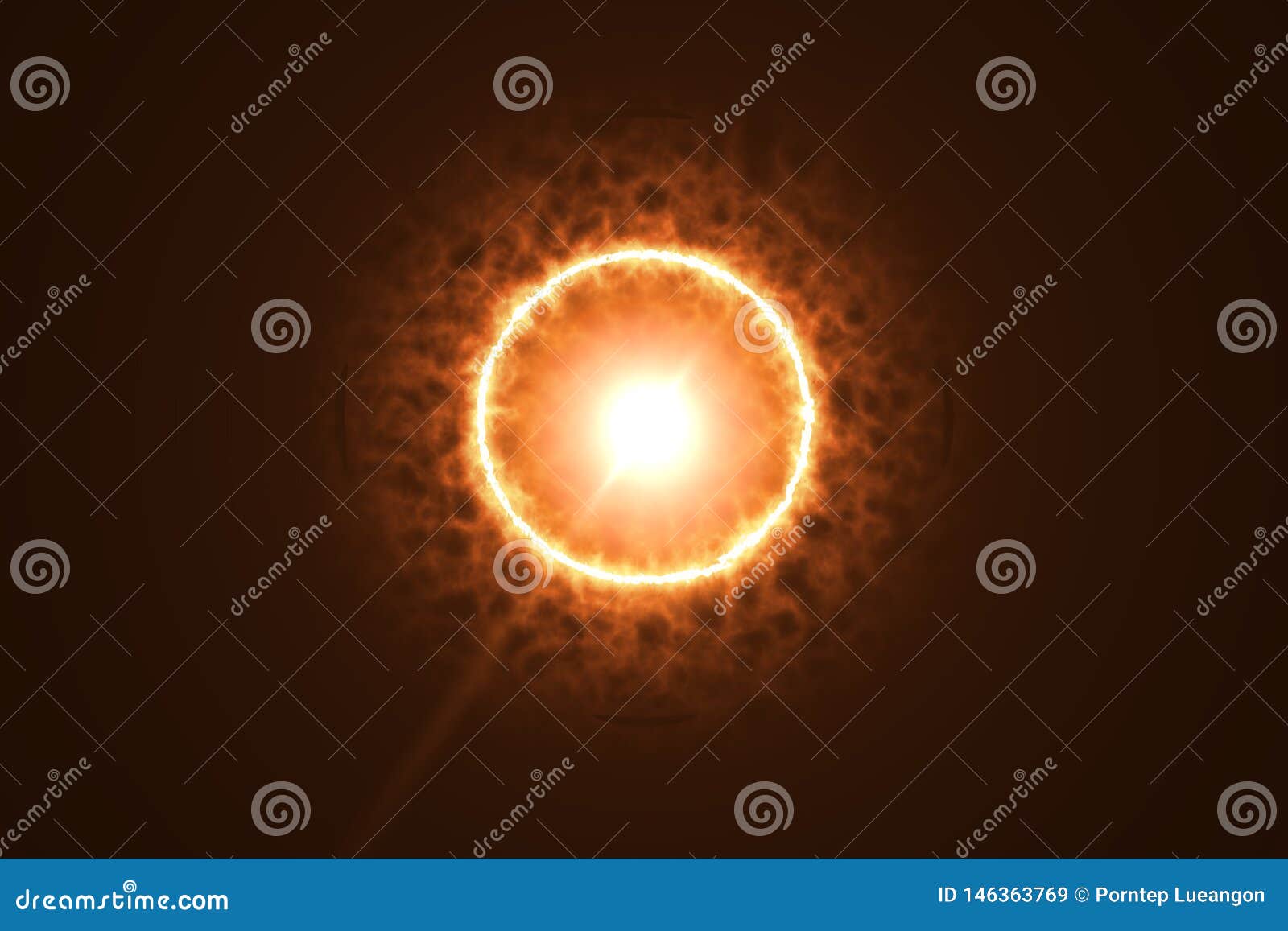 Ring of Fire Effect Illustration.Abstract Sun Burst with Digital Lens ...