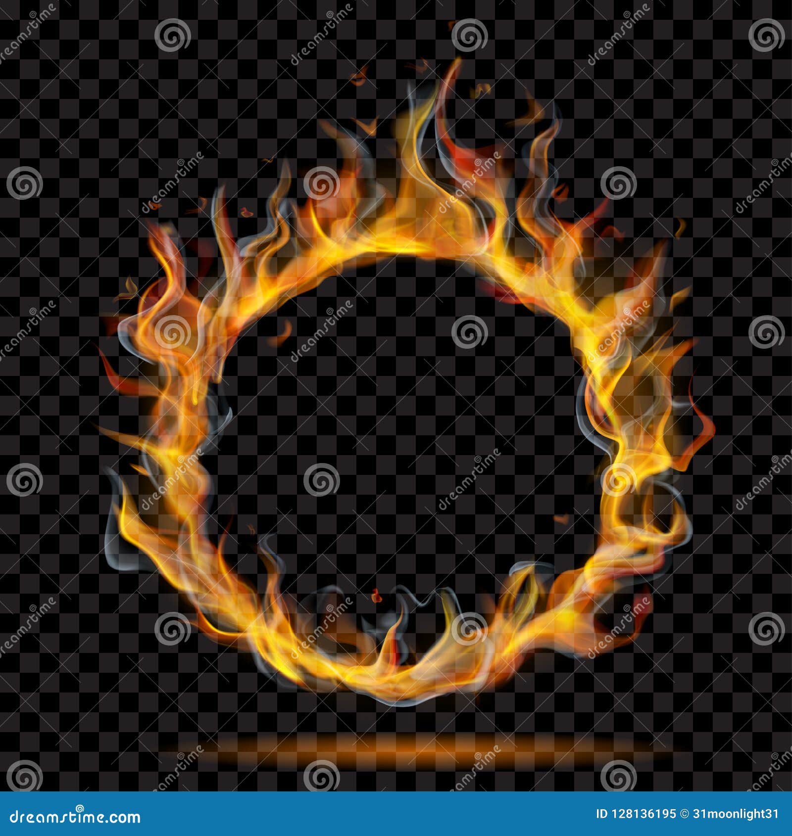 Fire Ring White Background