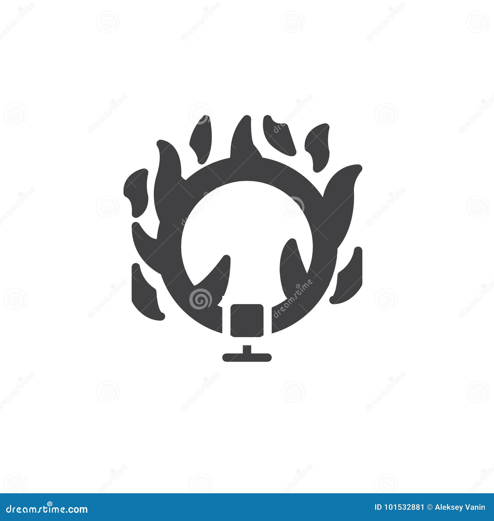 Ring of fire icon vector stock vector. Illustration of solid - 101532881