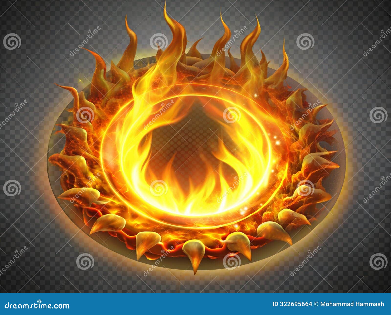 Ring of Fire with Transparent Background Stock Illustration ...