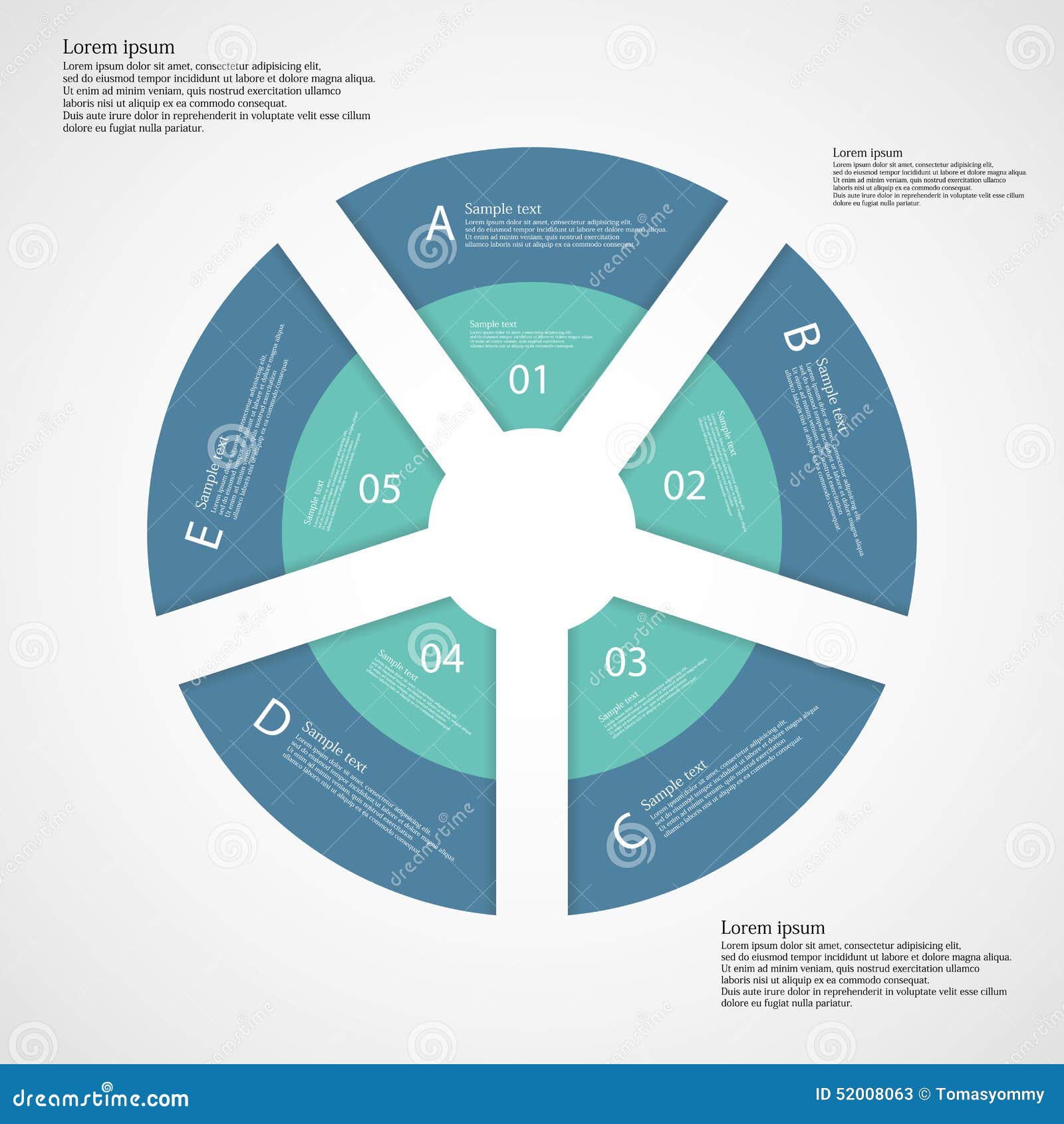 Ring from Five Separate Blue Parts Stock Illustration - Illustration of ...