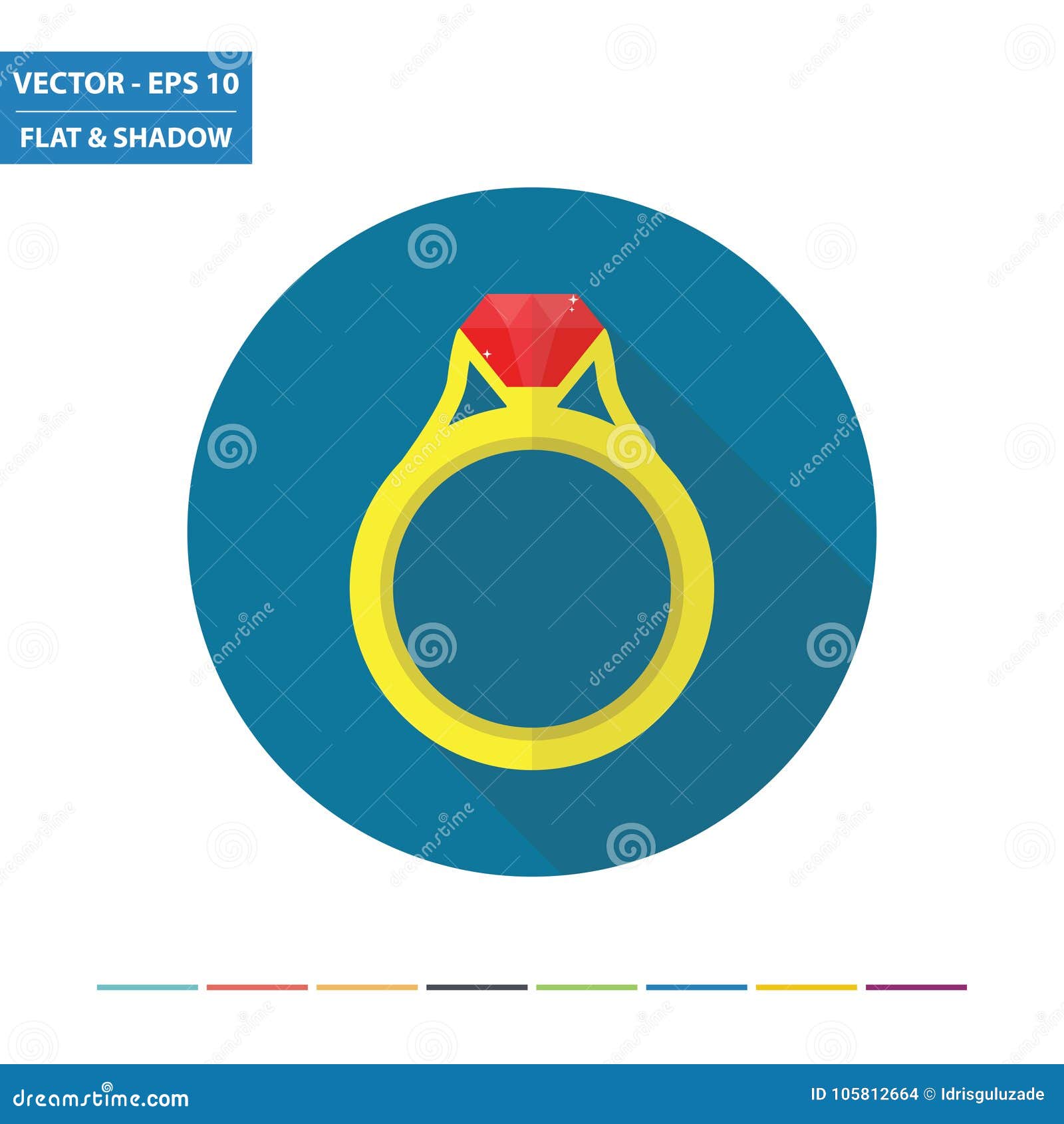 Ring Flat Icon vektor abbildung. Illustration von schmuck - 105812664
