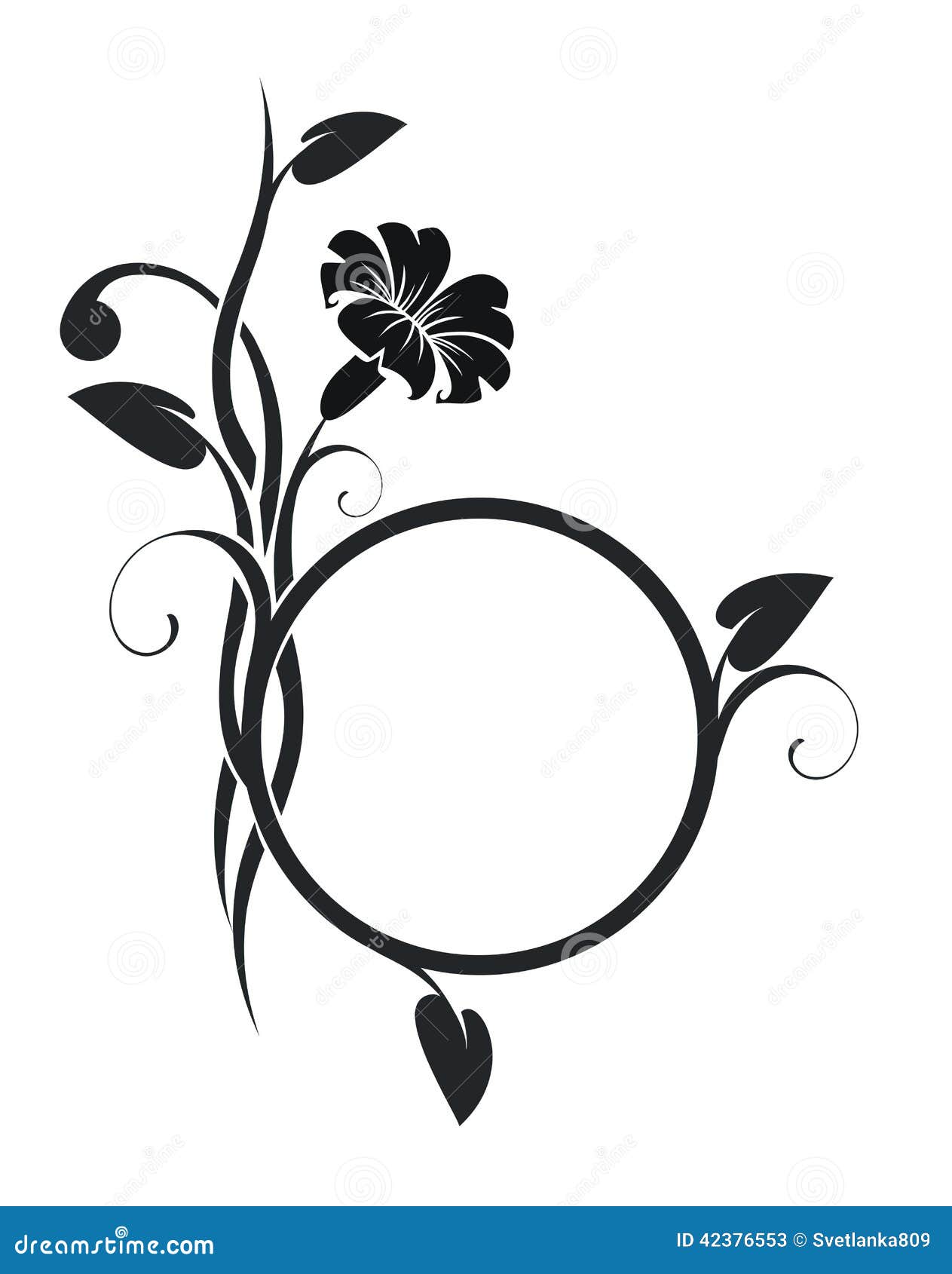 Ring with floral decor stock vector. Illustration of newlyweds - 42376553