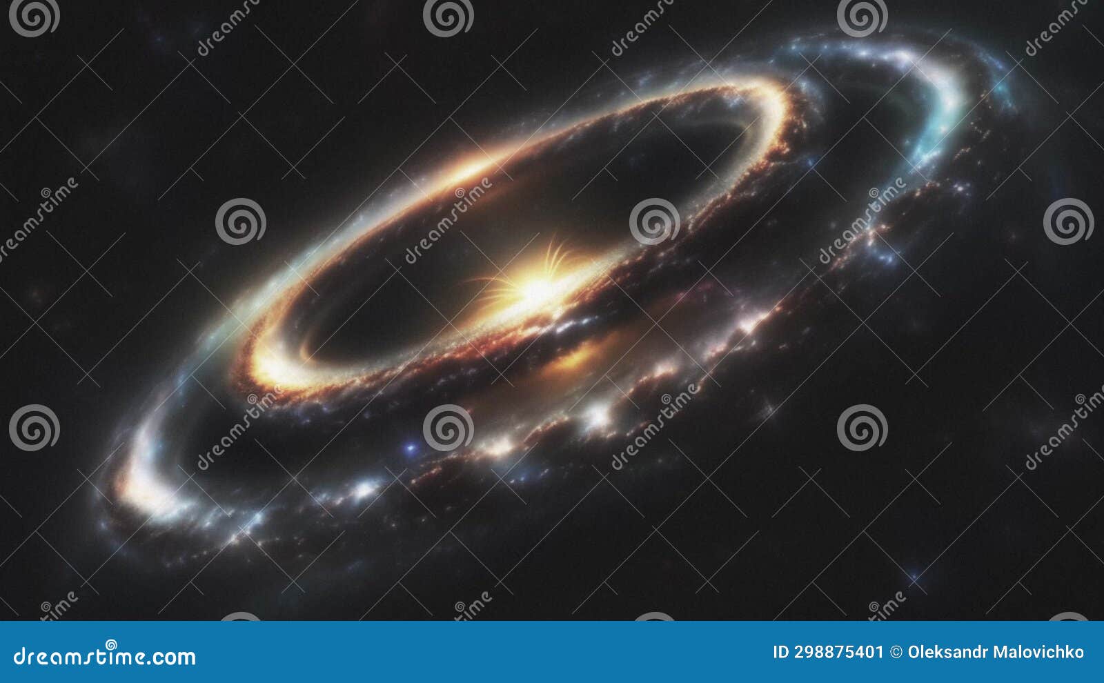 A Ring Galaxy in the Vast Cosmos. Animation of Space Objects with a ...