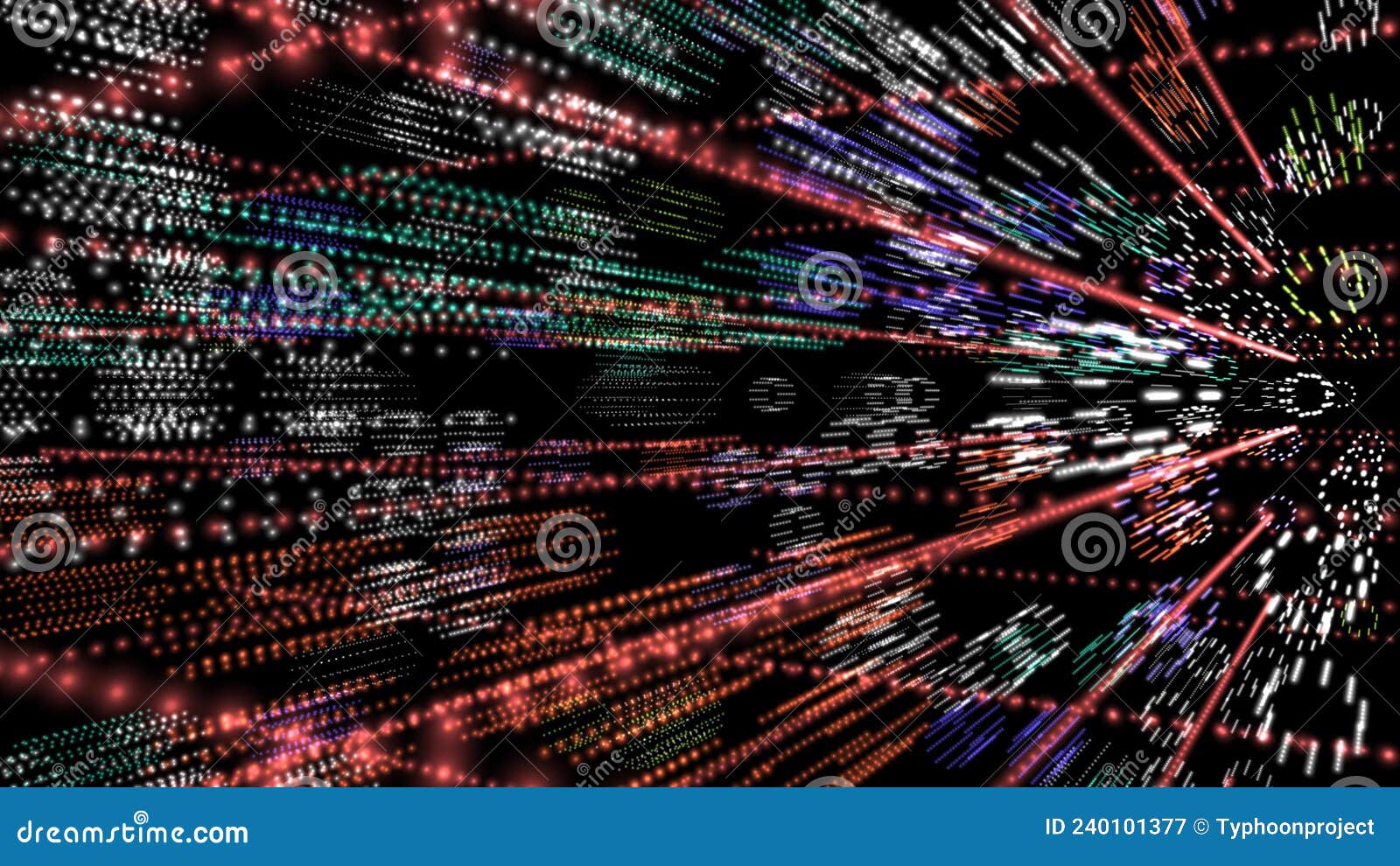 A Ring of Glittering Columnar Light Flowing in Digital Space. Stock ...