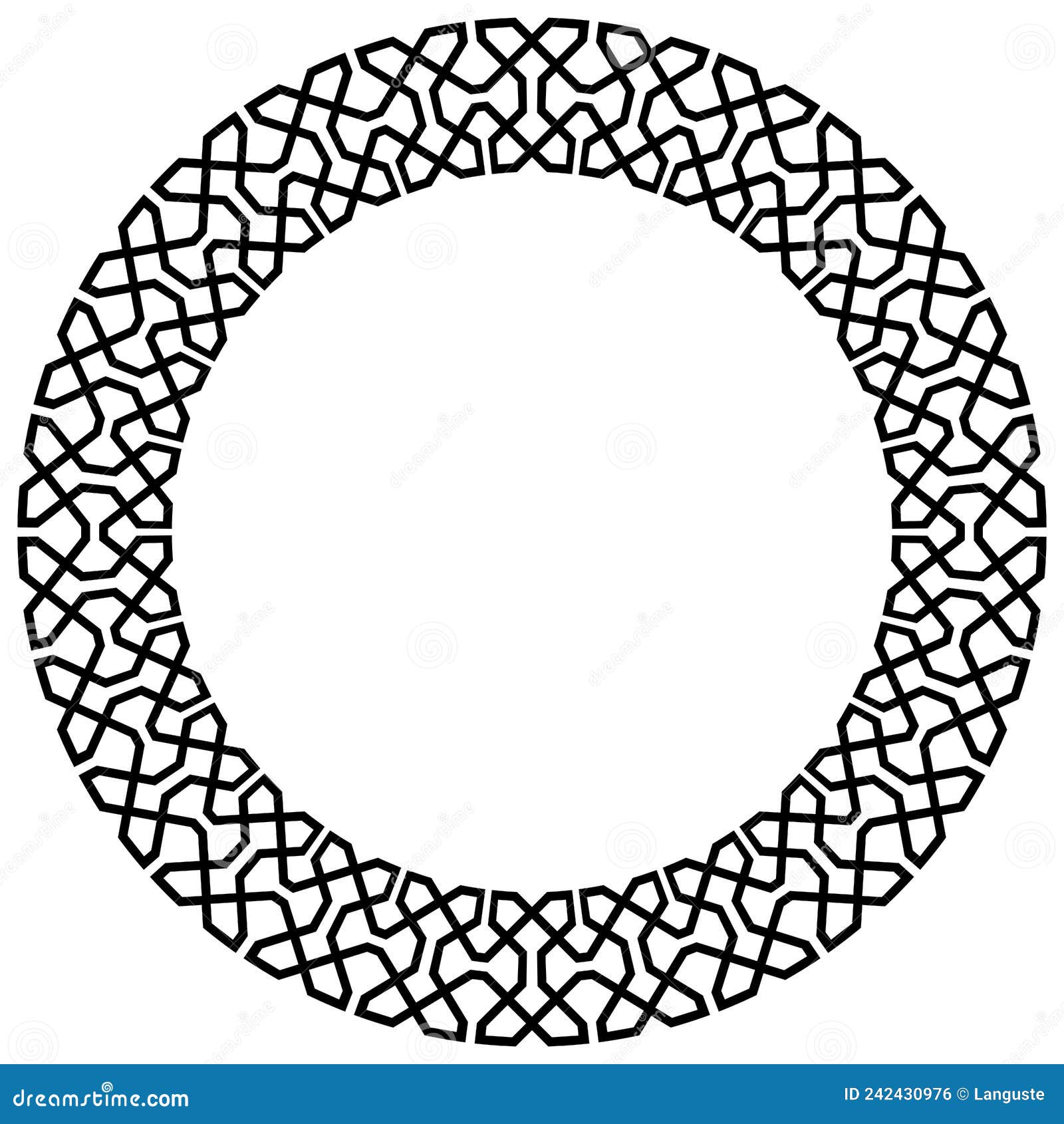 Ring with Greco and Roman Pattern on Isolated White Background. Stock ...