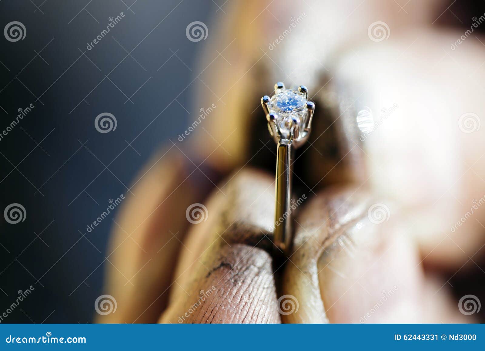 Ring Held by Jeweler after Polishing Stock Image - Image of macro ...