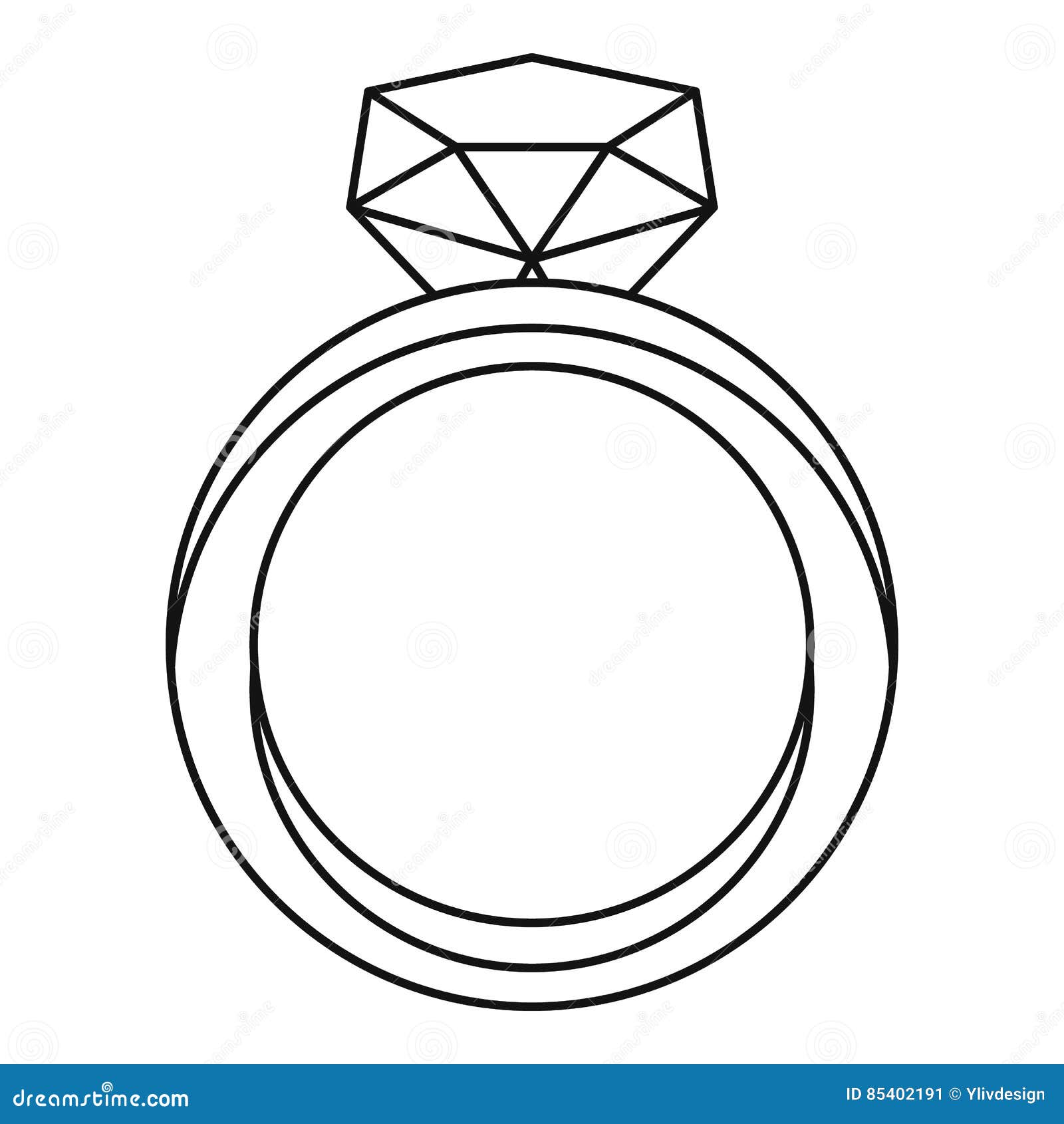 Ring icon, outline style stock vector. Illustration of brilliant - 85402191