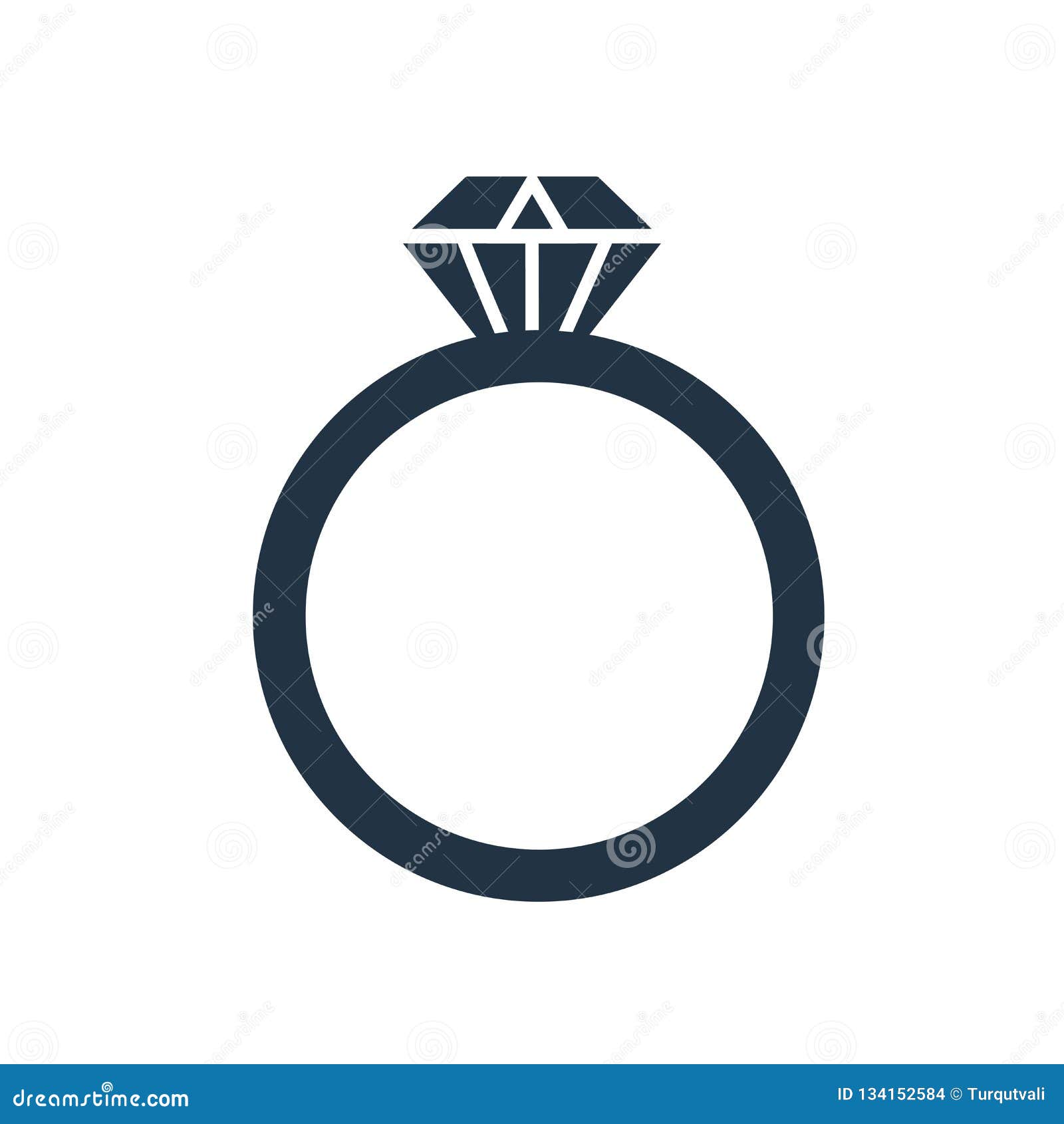 Ring Icon Vector Isolated on White Background, Ring Sign Stock Vector ...