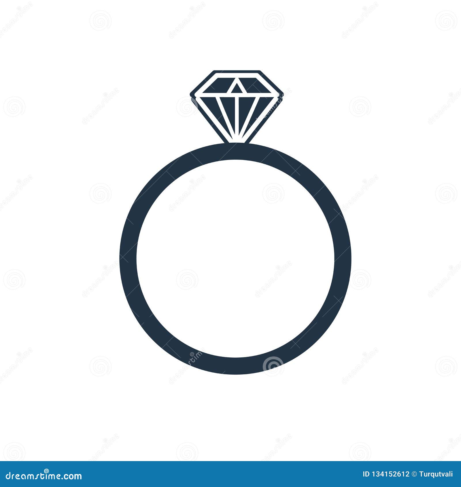 Ring Icon Vector Isolated on White Background, Ring Sign Stock Vector ...