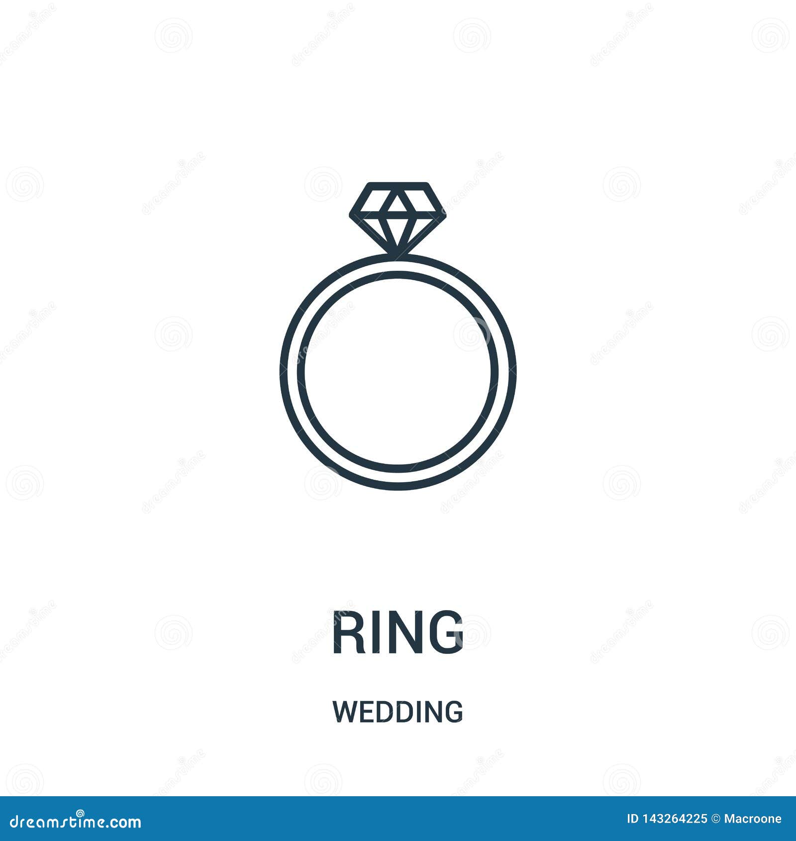 Ring Icon Vector from Wedding Collection. Thin Line Ring Outline Icon ...