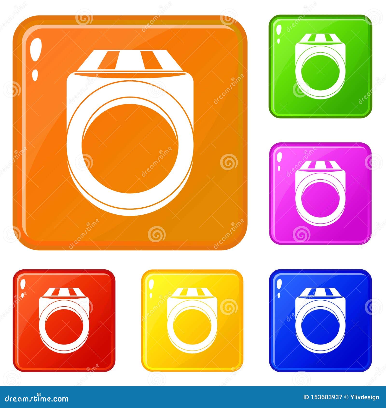 Ring Icons Set Vector Color Stock Vector - Illustration of jewelry ...