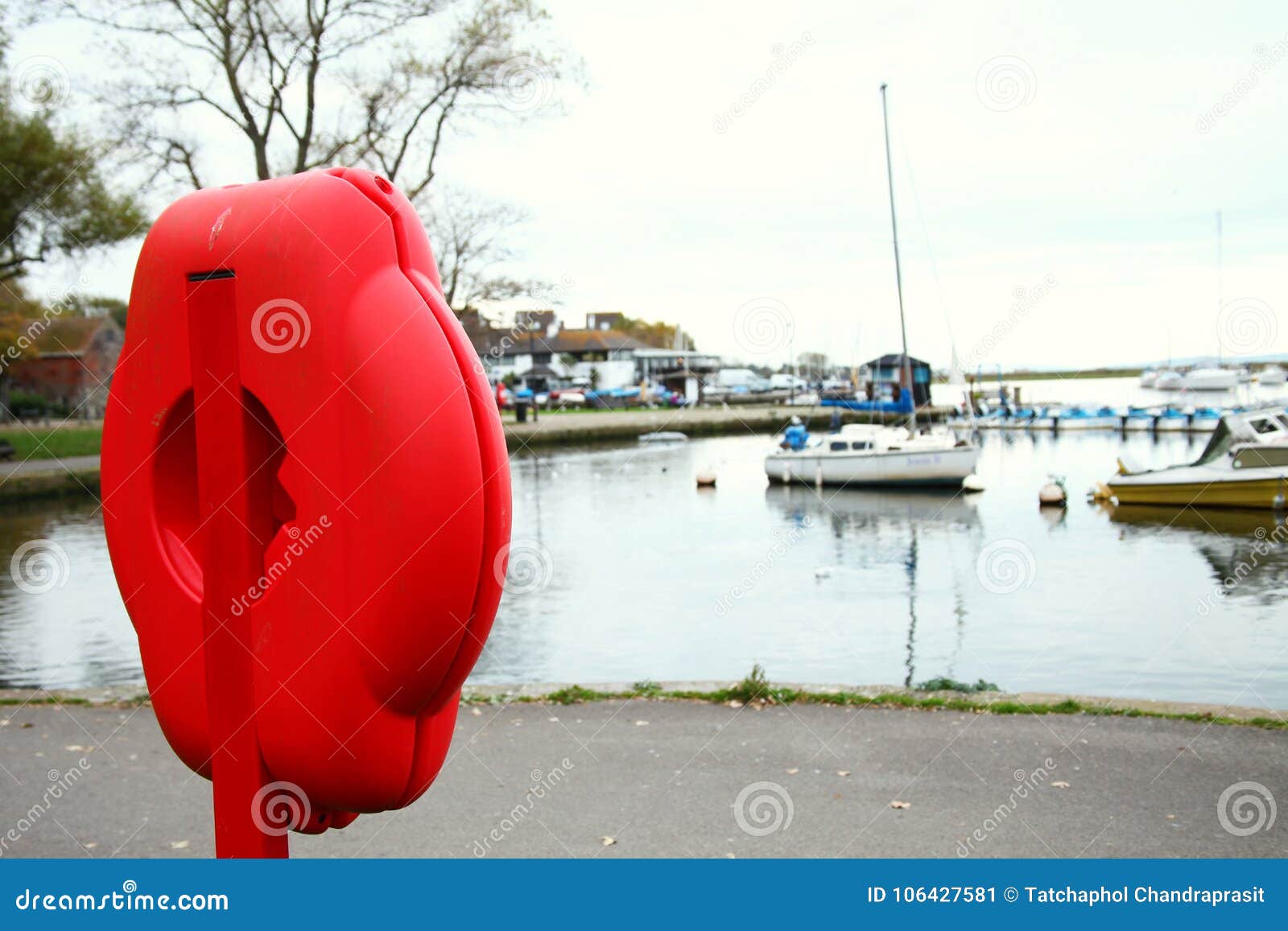 Ring Lifebuoy On A Blue Background With A World Map Stock Photo ...
