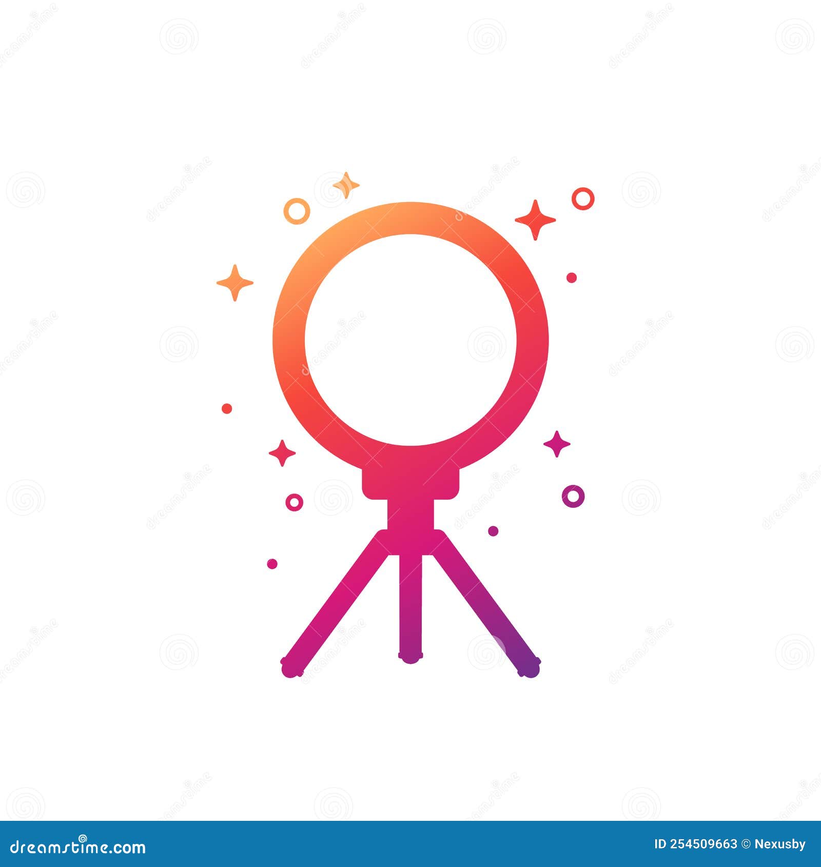 Ring Light, Led Lamp Icon on White Stock Vector - Illustration of icon ...