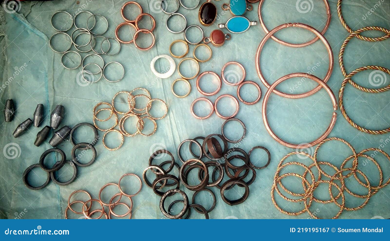 Ring Made by Different Metal.Indian Astrology Stock Image - Image of ...