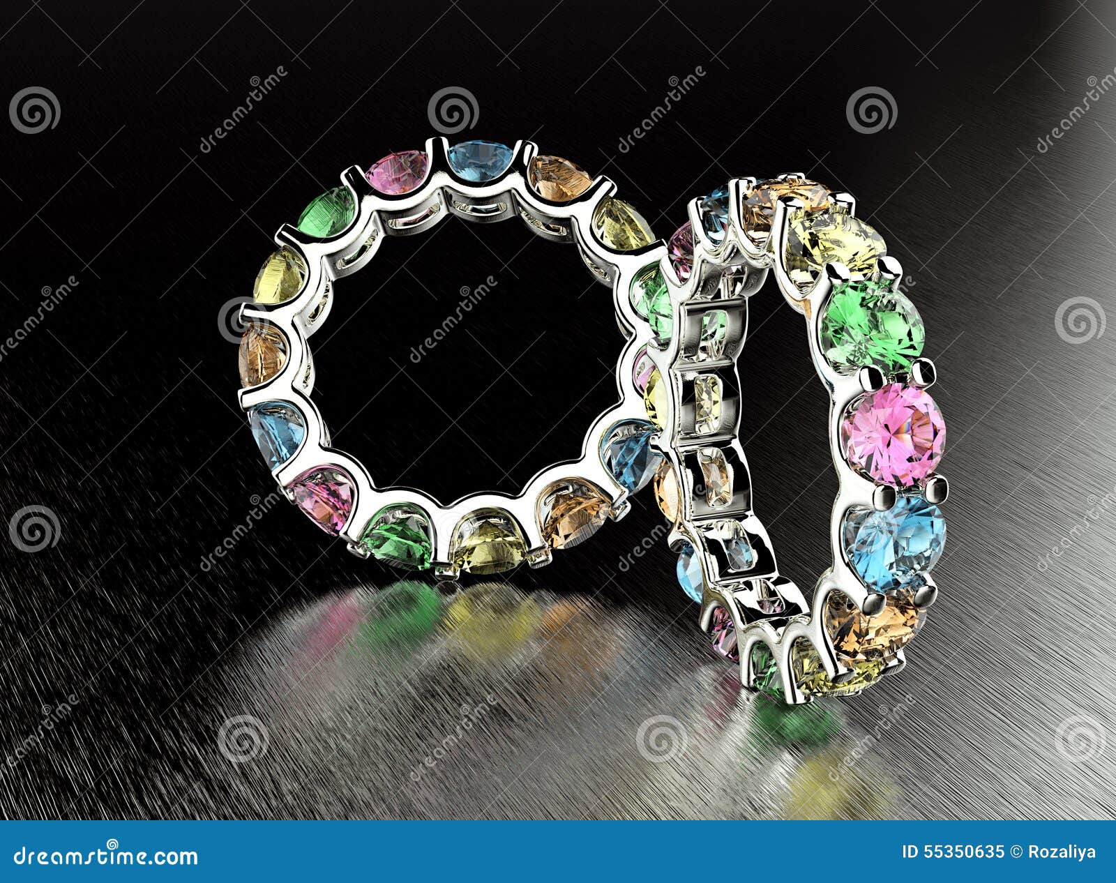 Ring Mit Unterschiedlichem Diamanten Stock Abbildung - Illustration von ...