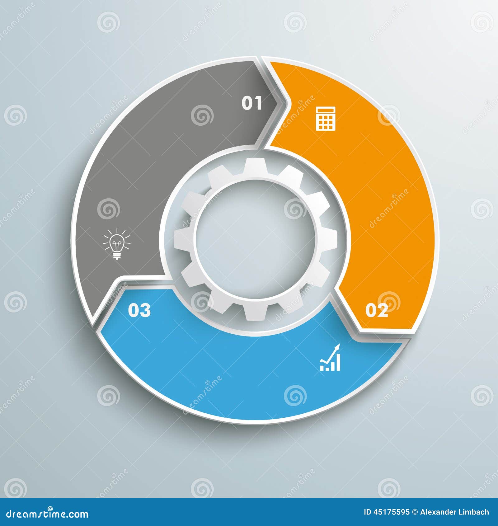 Ring 3 Options Cycle Big Gear Centre Stock Vector - Illustration of ...