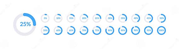 Ring Pie Chart with Percentage Value Isolated on White Stock Vector ...