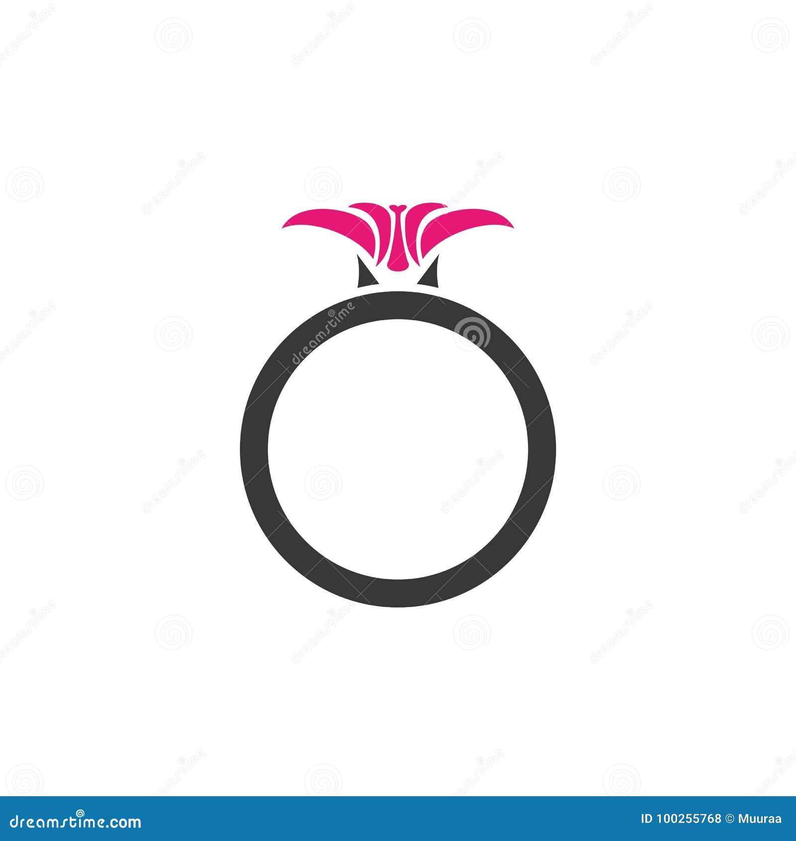 Ring with pink flower stock vector. Illustration of jewel - 100255768