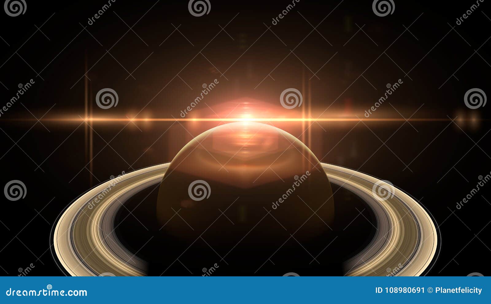 Beautiful Sunrise Over the Planet Saturn Stock Image - Image of giant ...