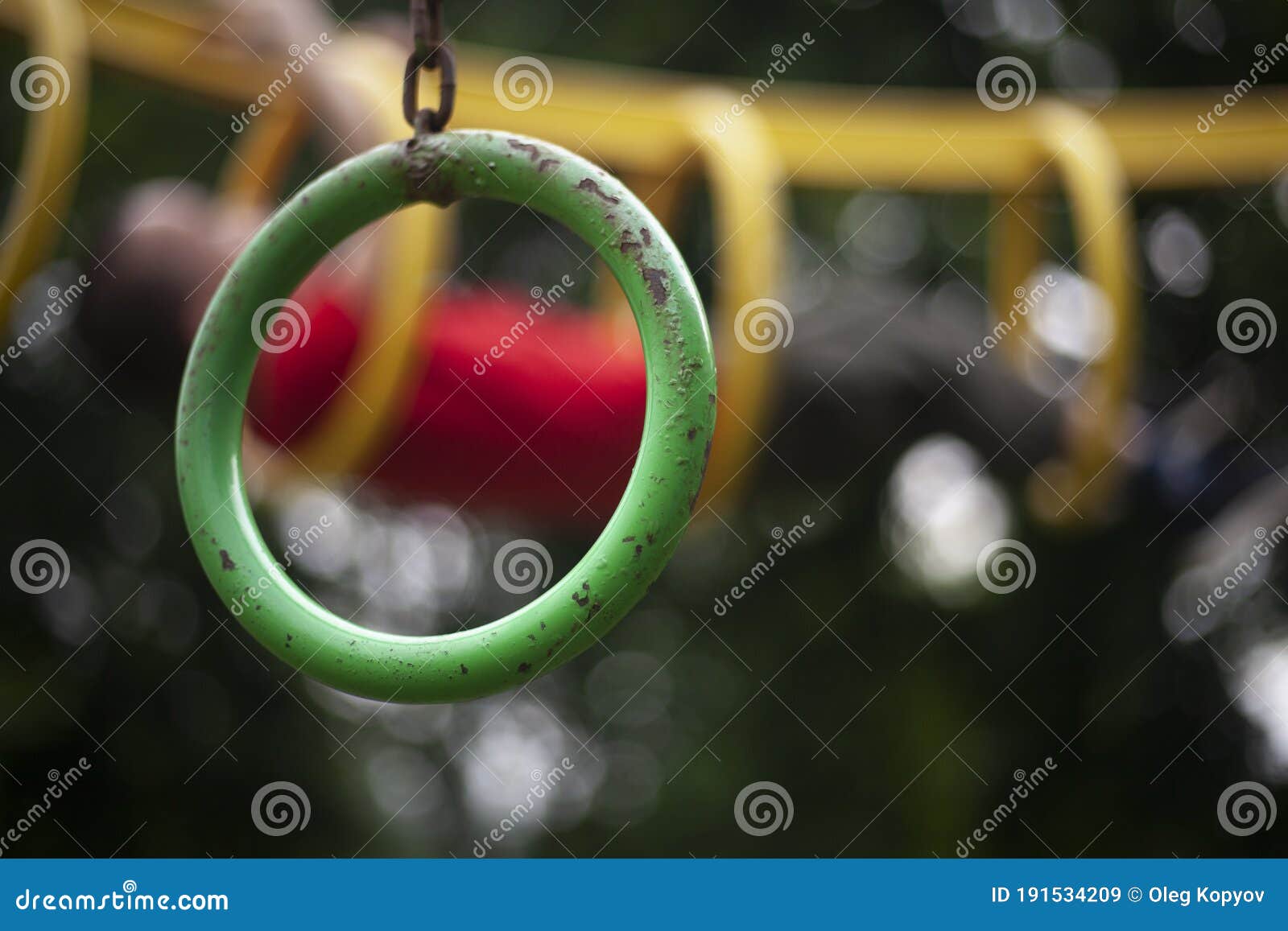Ring in the Playground for Athletic Exercise. Stock Image - Image of ...