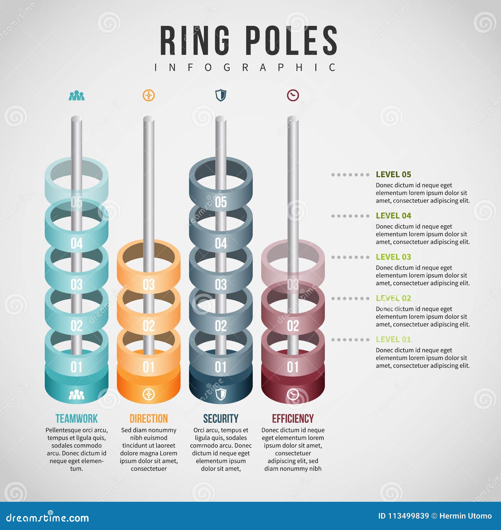 Ring Pole Infographic stock vector. Illustration of path - 113499839