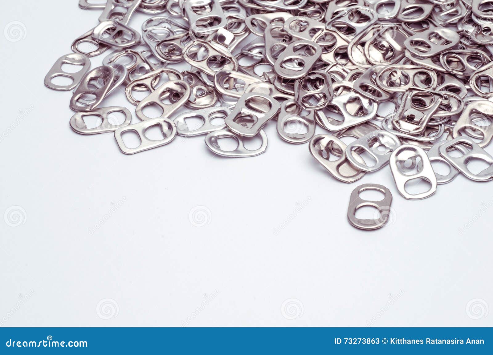 Ring Pull Aluminum of Cans, White Background Stock Image - Image of ...