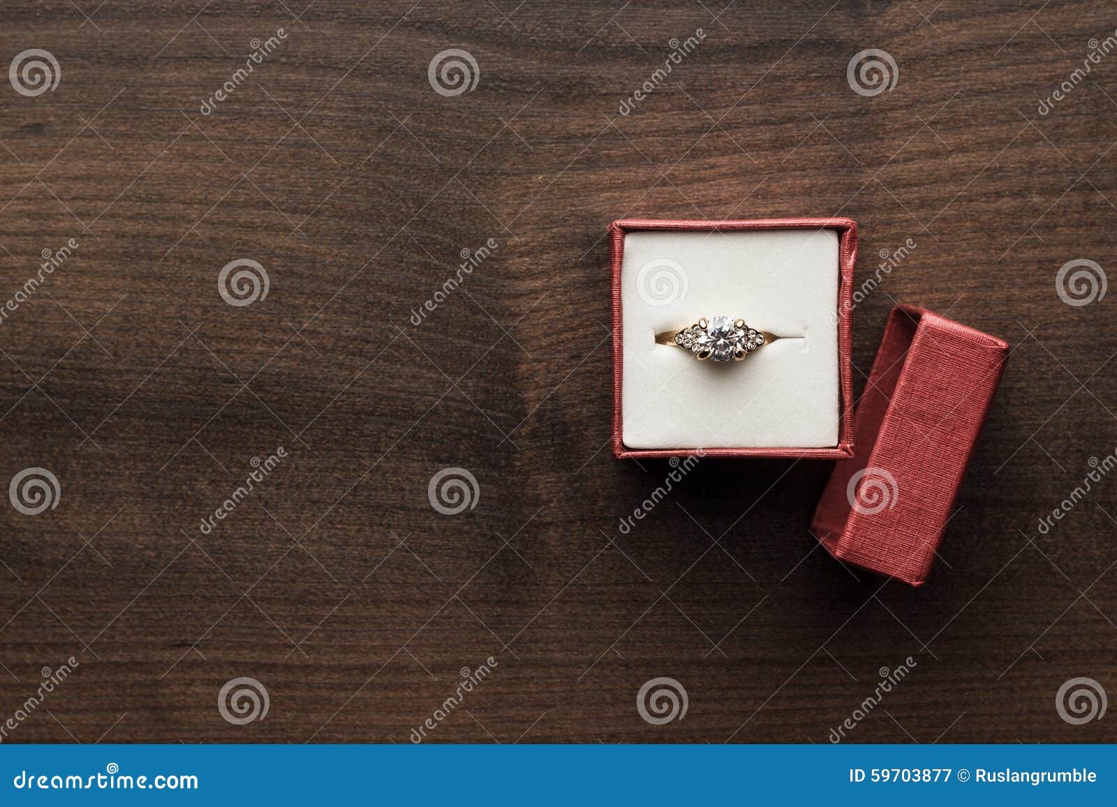 Ring in the Red Box on the Table Stock Image - Image of jewelry, rich ...