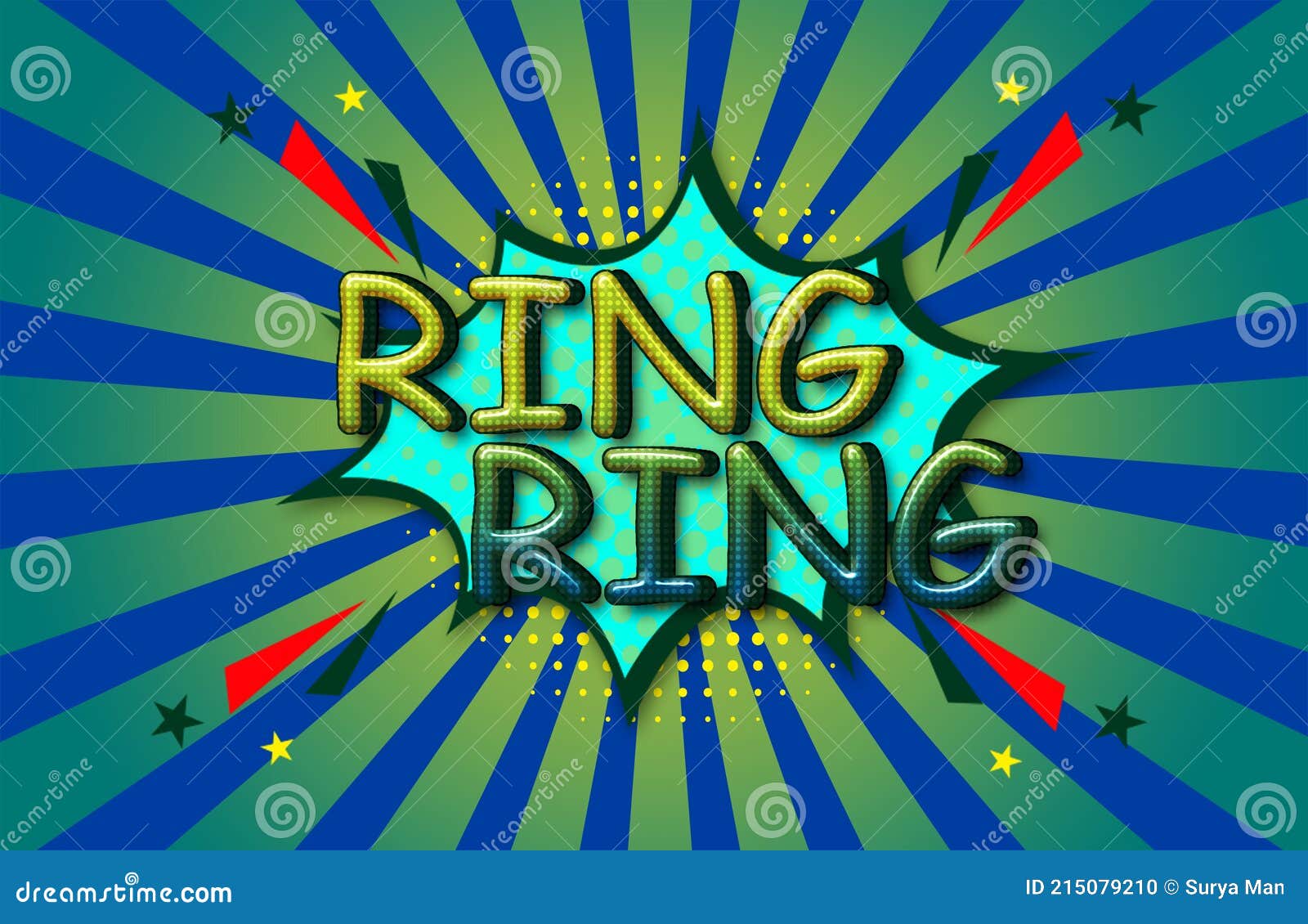 RING RING Comic Speech 3d Text Style Effect High Resolution Stock ...