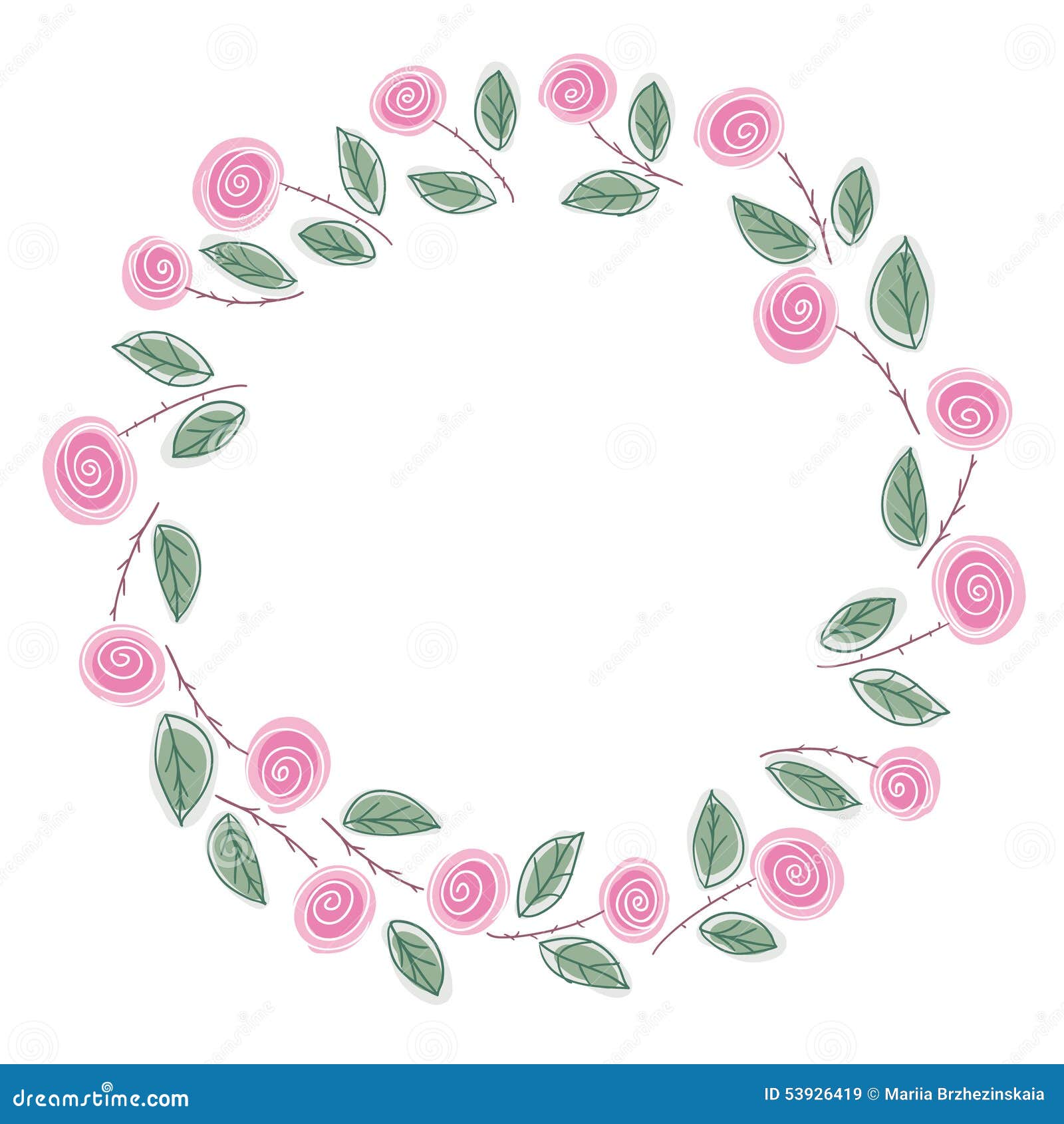 Ring of roses stock vector. Illustration of greeting - 53926419