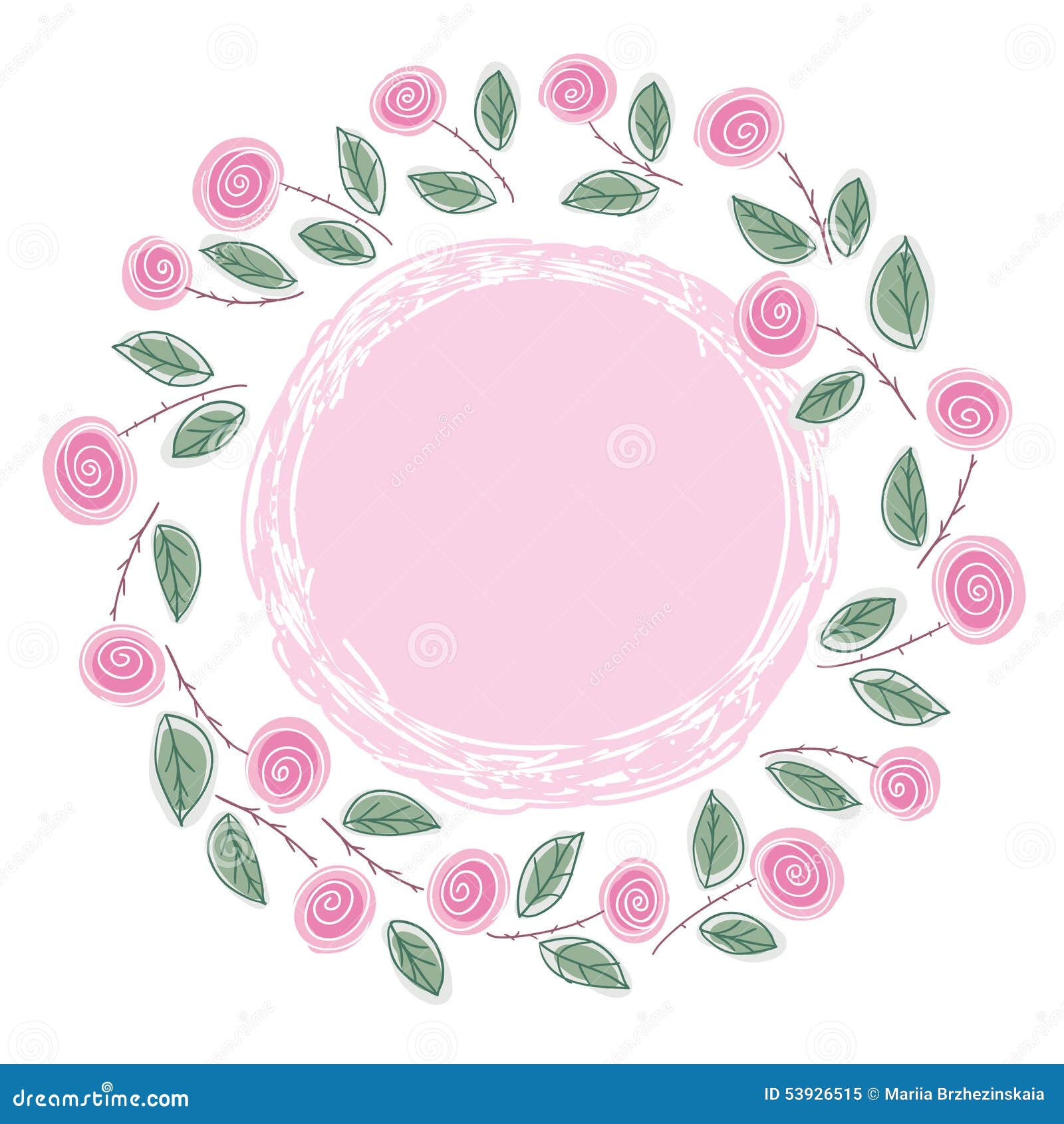 Ring of roses stock vector. Illustration of bouquet, card - 53926515