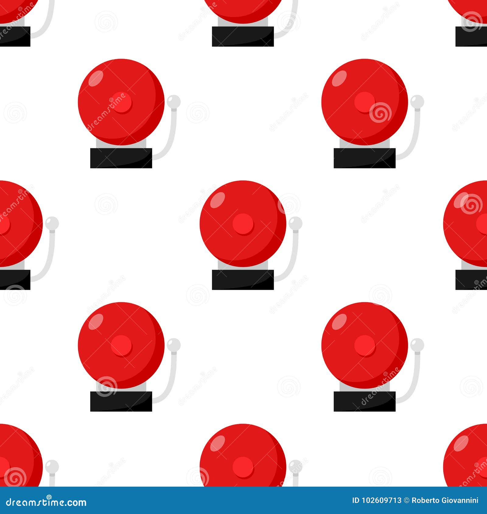 Ring School Alarm Icon Seamless Pattern Stock Vector - Illustration of ...
