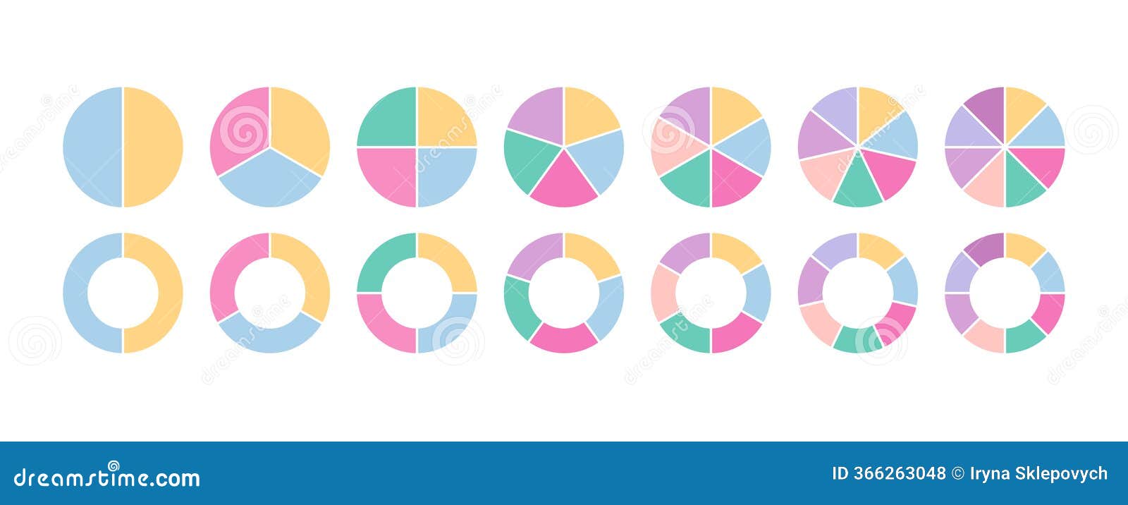Ring Section Template In Shades Of Gray Colors. Piechart With Segments ...