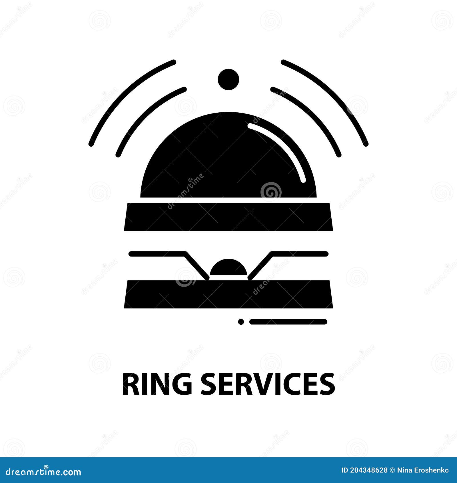 Ring Services Icon, Black Vector Sign with Editable Strokes, Concept ...