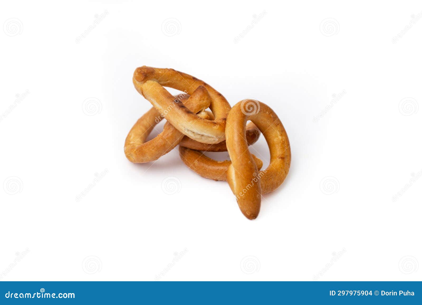 Ring Shape Dry Pretzels Stack, Isolated on White Background Stock Photo ...