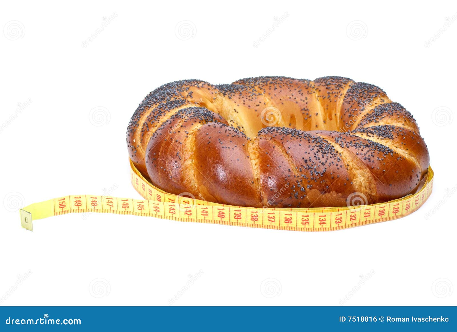 Ring Shaped Fancy Loaf and Measurement Tape Stock Photo - Image of ...