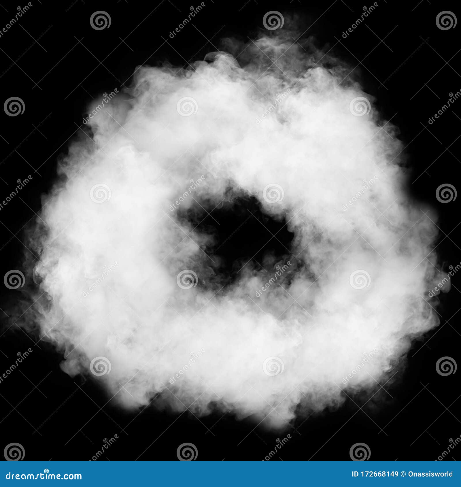 Ring of Smoke on a Black Background Canvas Stock Image - Image of black ...