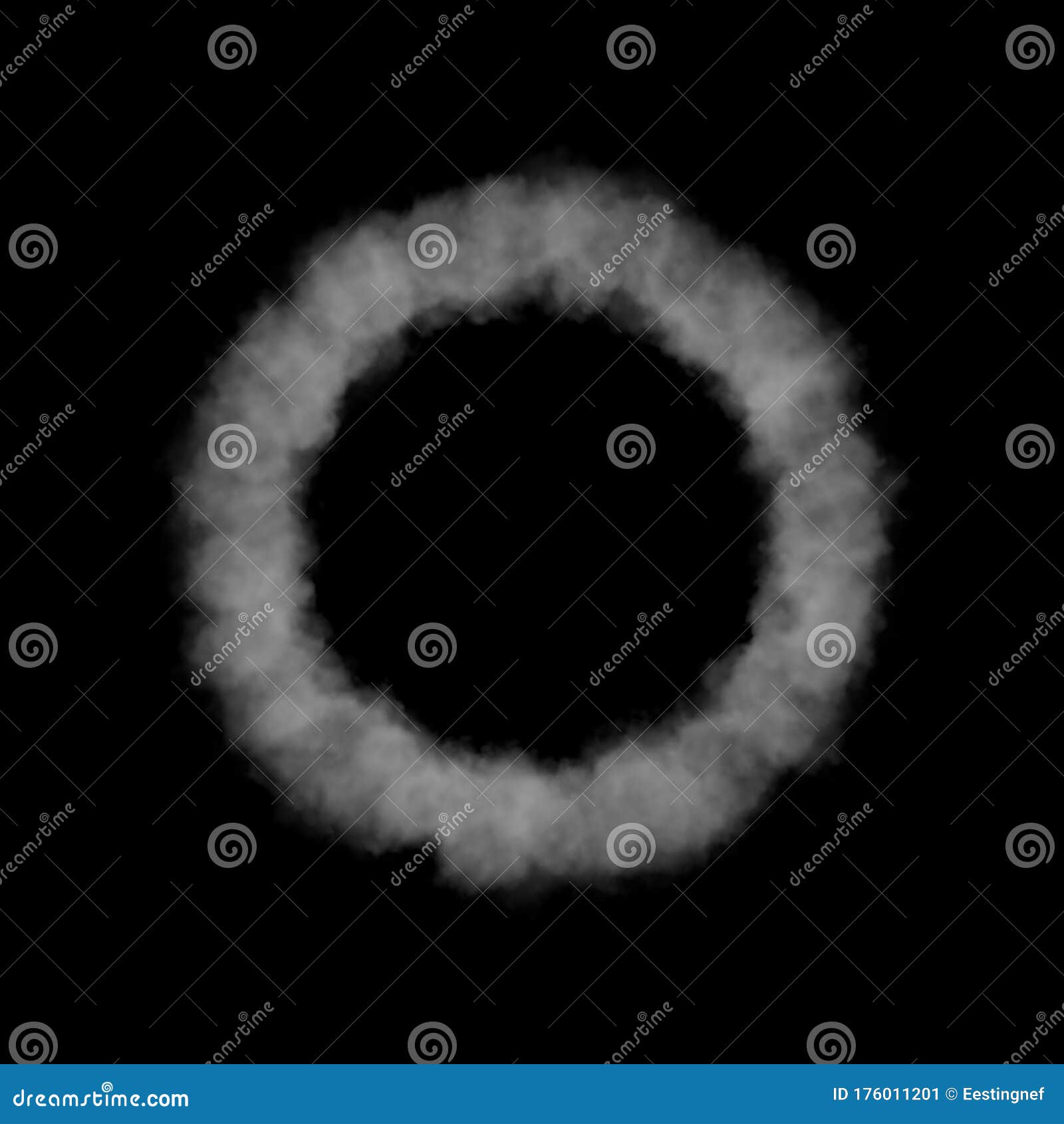 Ring of Smoke. Isolated on Black Background Stock Illustration ...