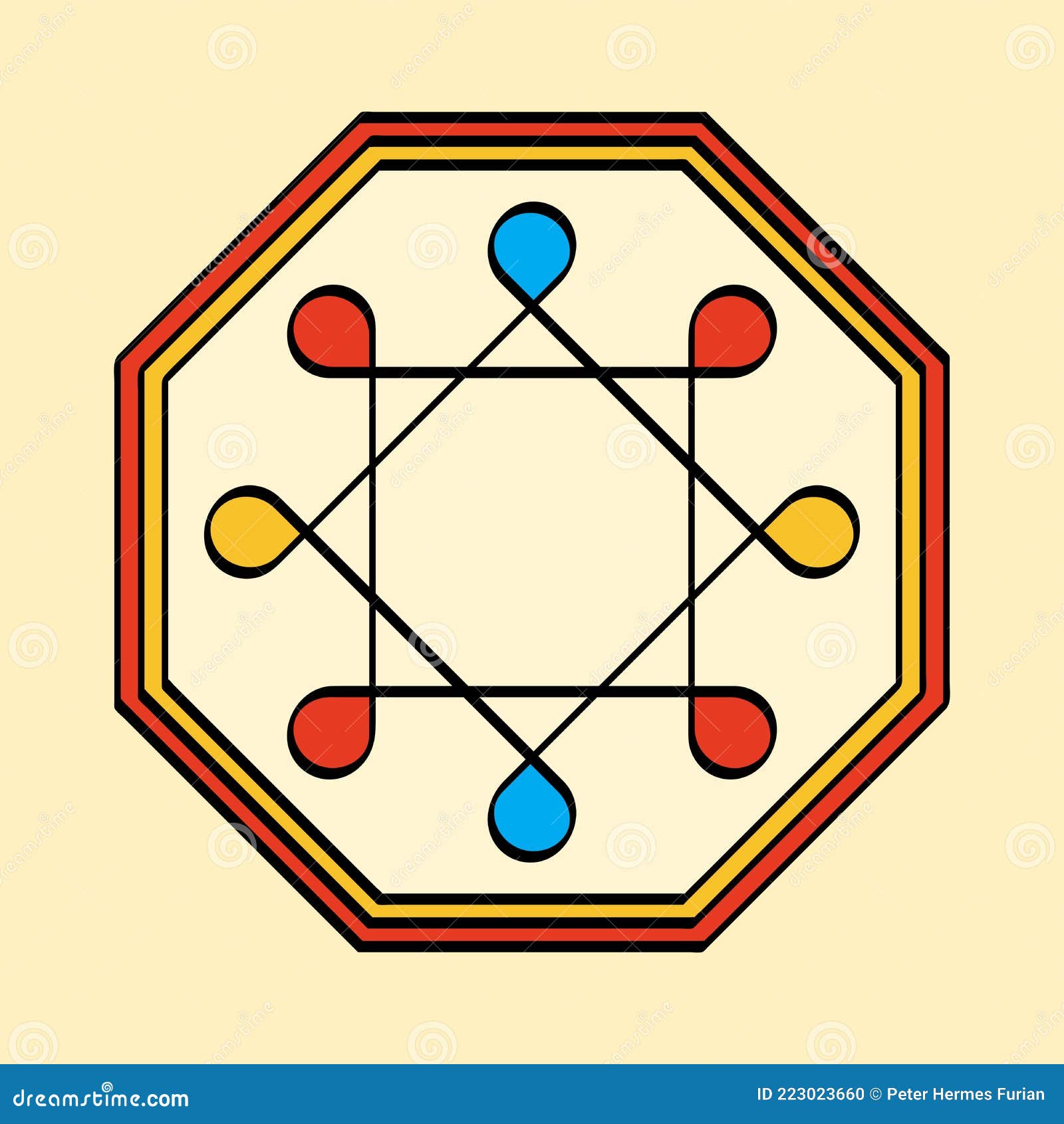 Octagonal Frame On Dynamic Colorful Background. Trendy Holographic ...