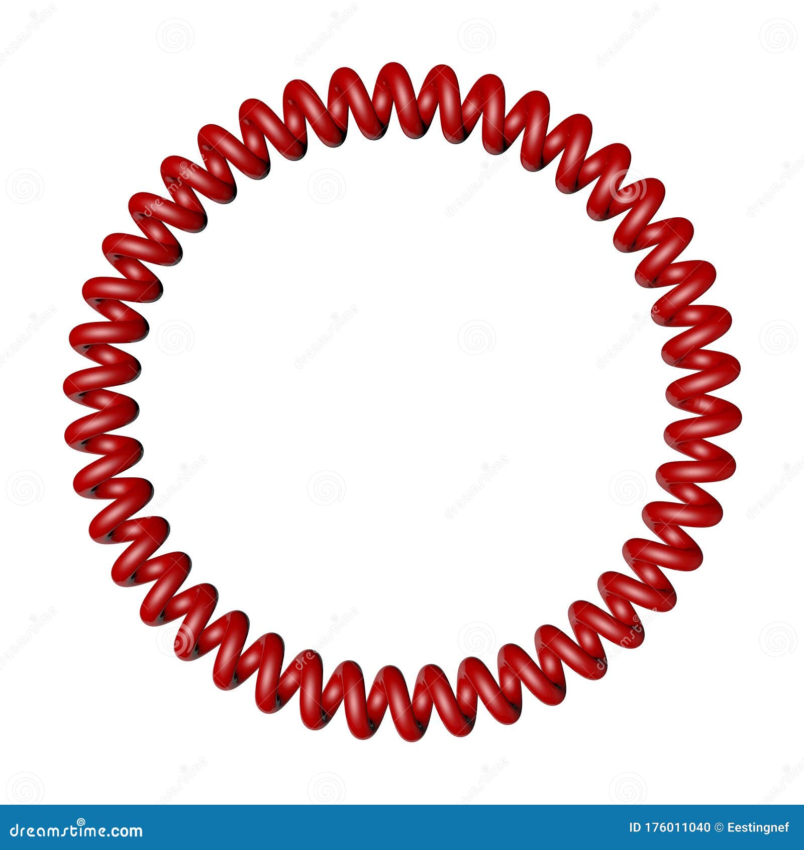 Ring of Spiral Telephone Cable. Isolated on White Background Stock ...