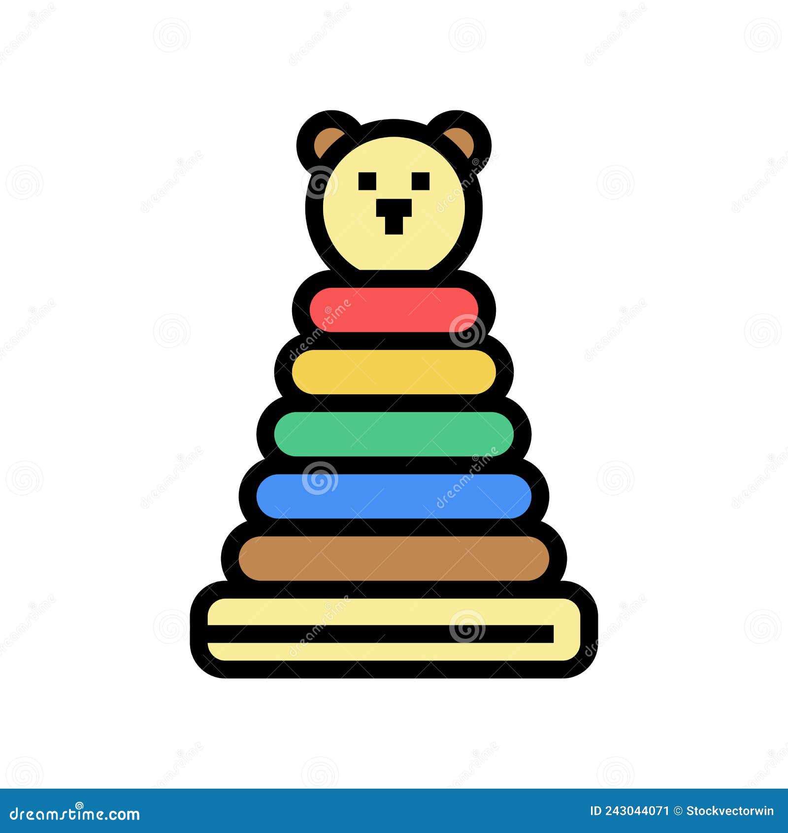 Ring Stacker Color Icon Vector Illustration Stock Vector - Illustration ...