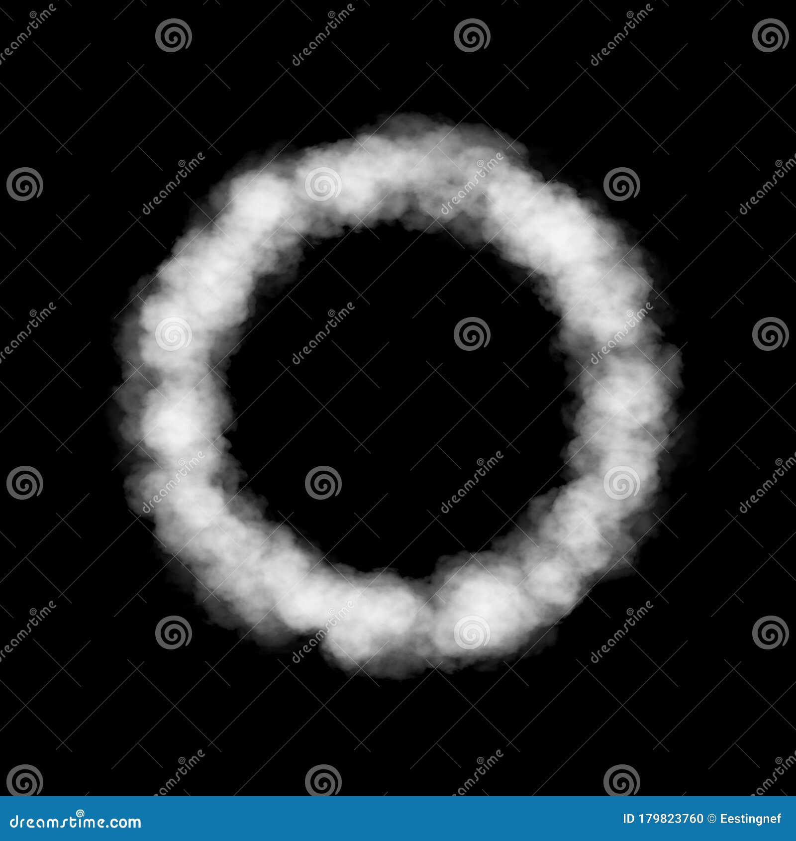 Ring of Steam. Isolated on Black Background Stock Illustration ...