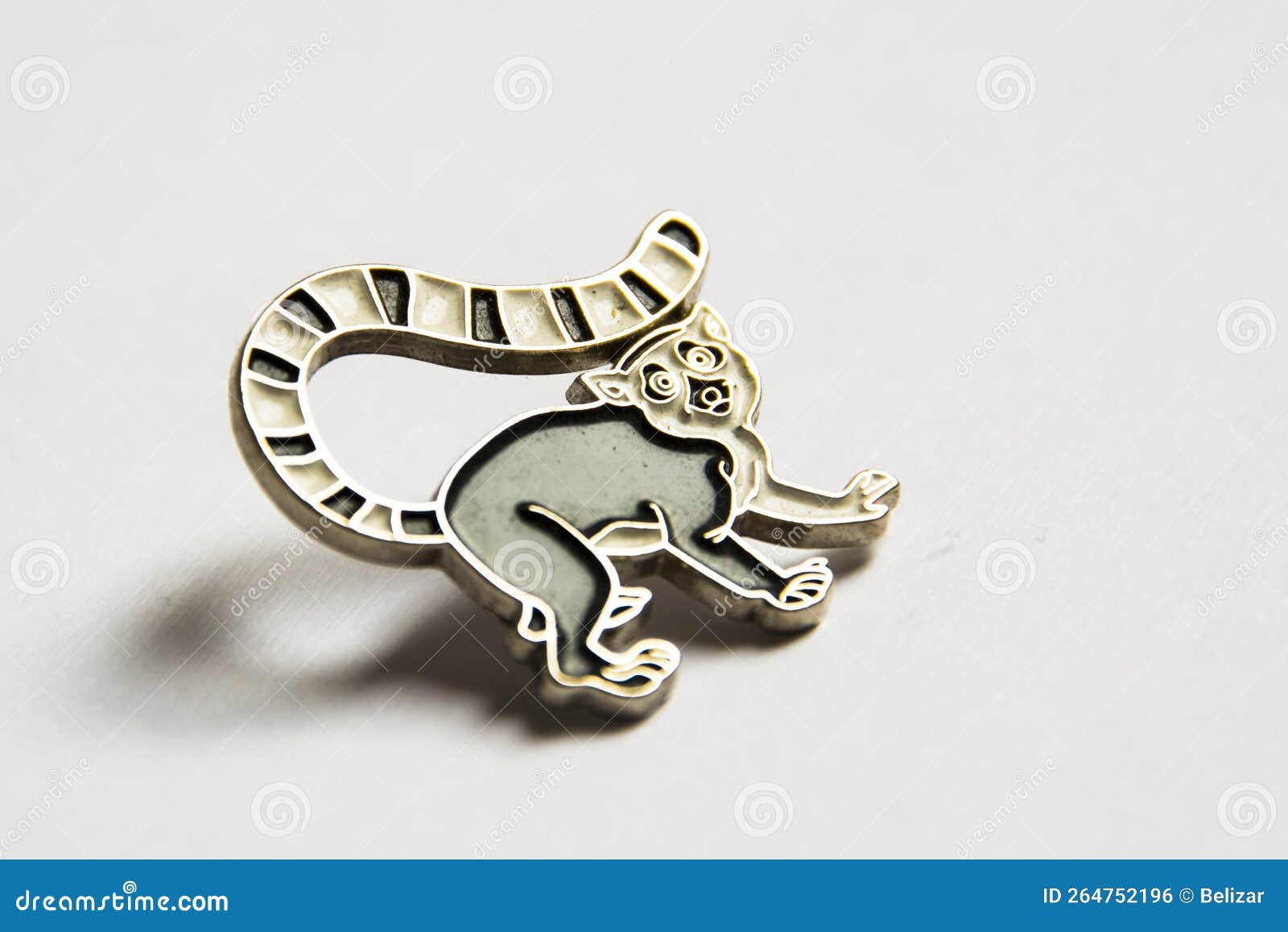 Ring-tailed Lemur Badge on a White Paper Stock Photo - Image of ...